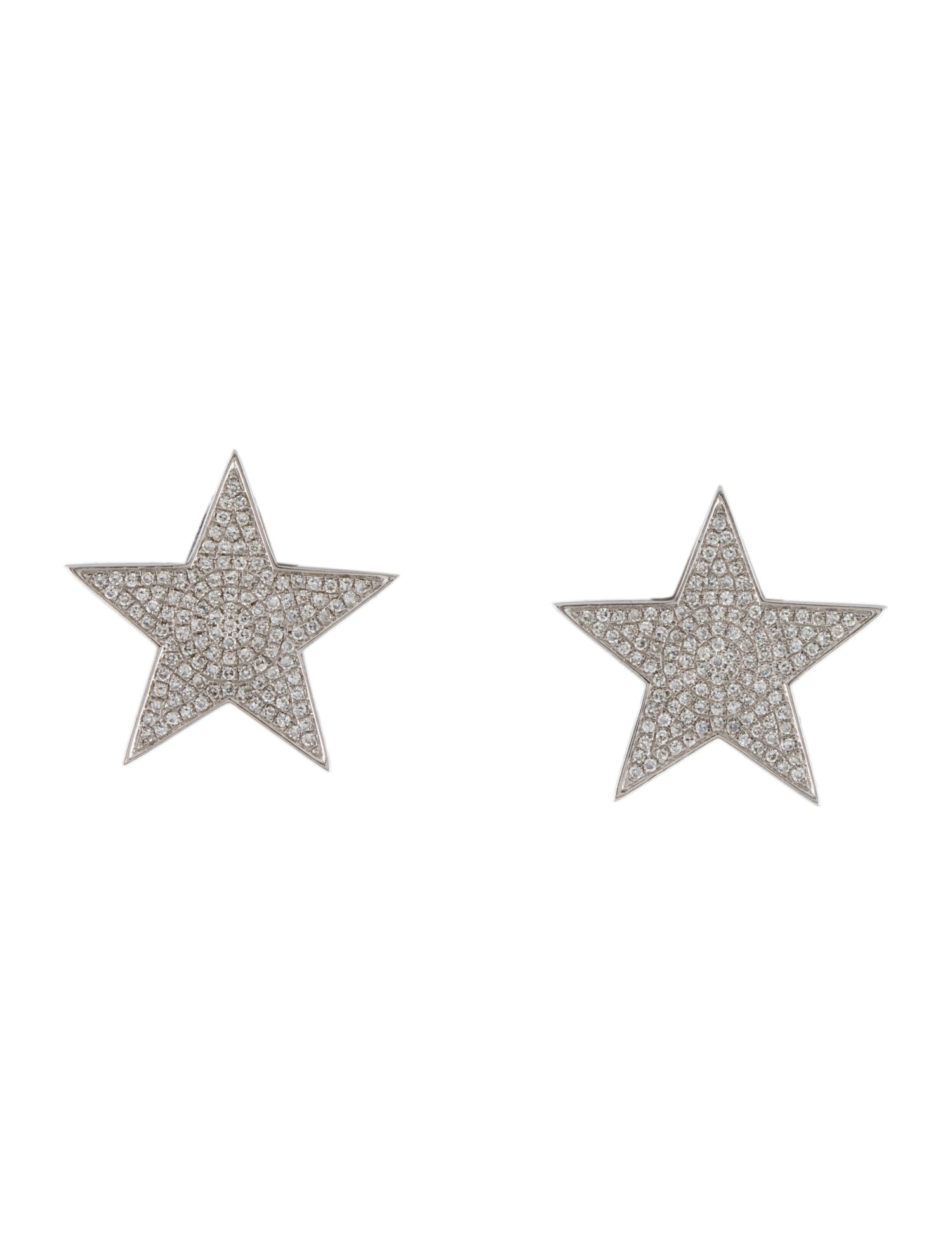 Shy Creation 14K Diamond Star Stud Earrings - Rhodium-Plated 14K White ...