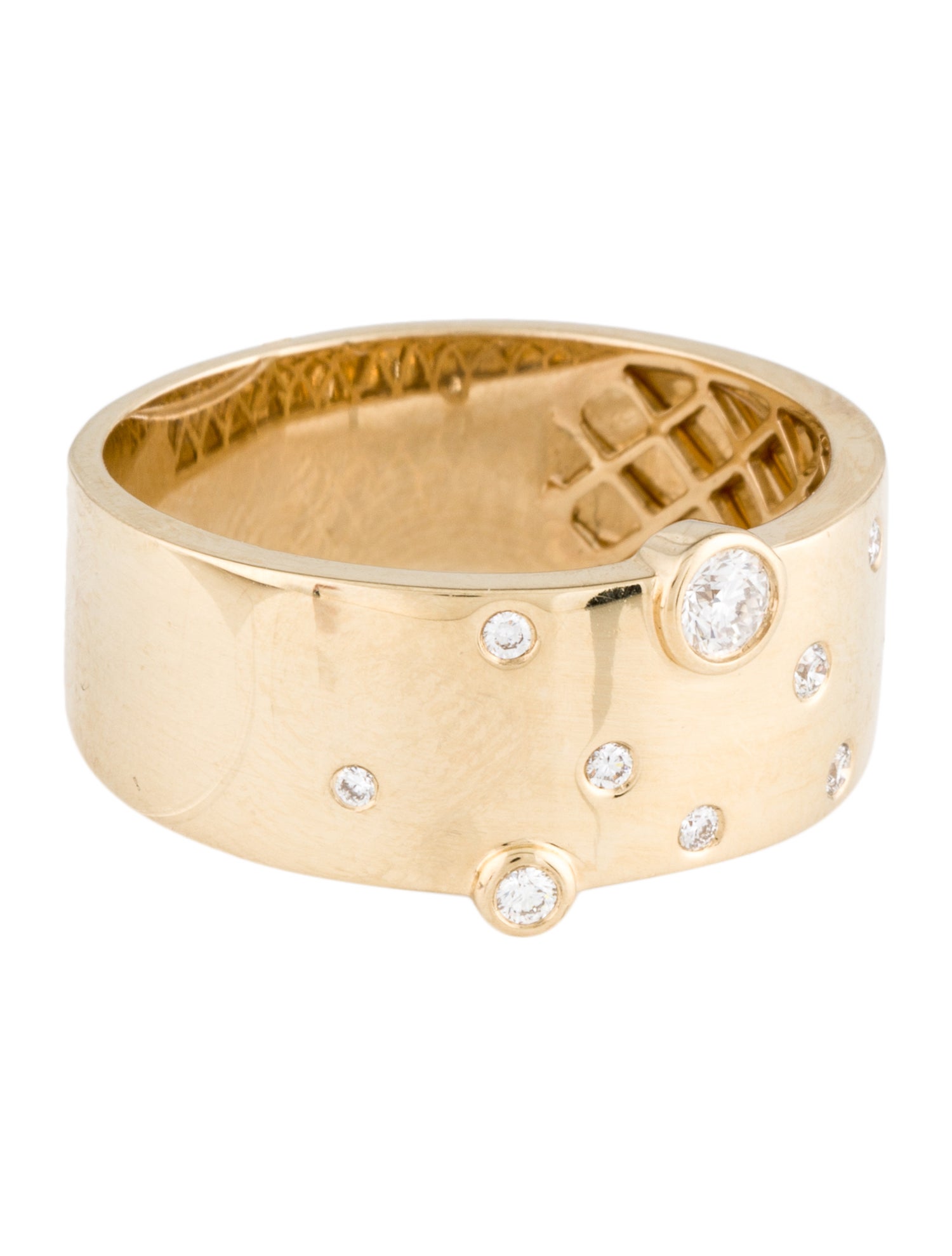 Shy Creation 14k Diamond Band - 14K Yellow Gold Band, Rings ...