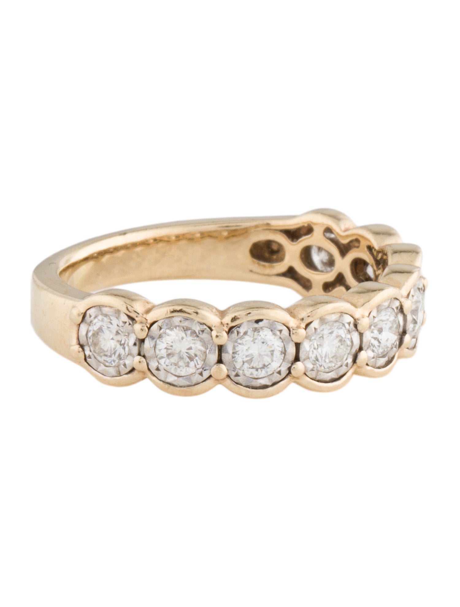 Shy Creation 14K Diamond Band - 14K Yellow Gold Band, Rings ...
