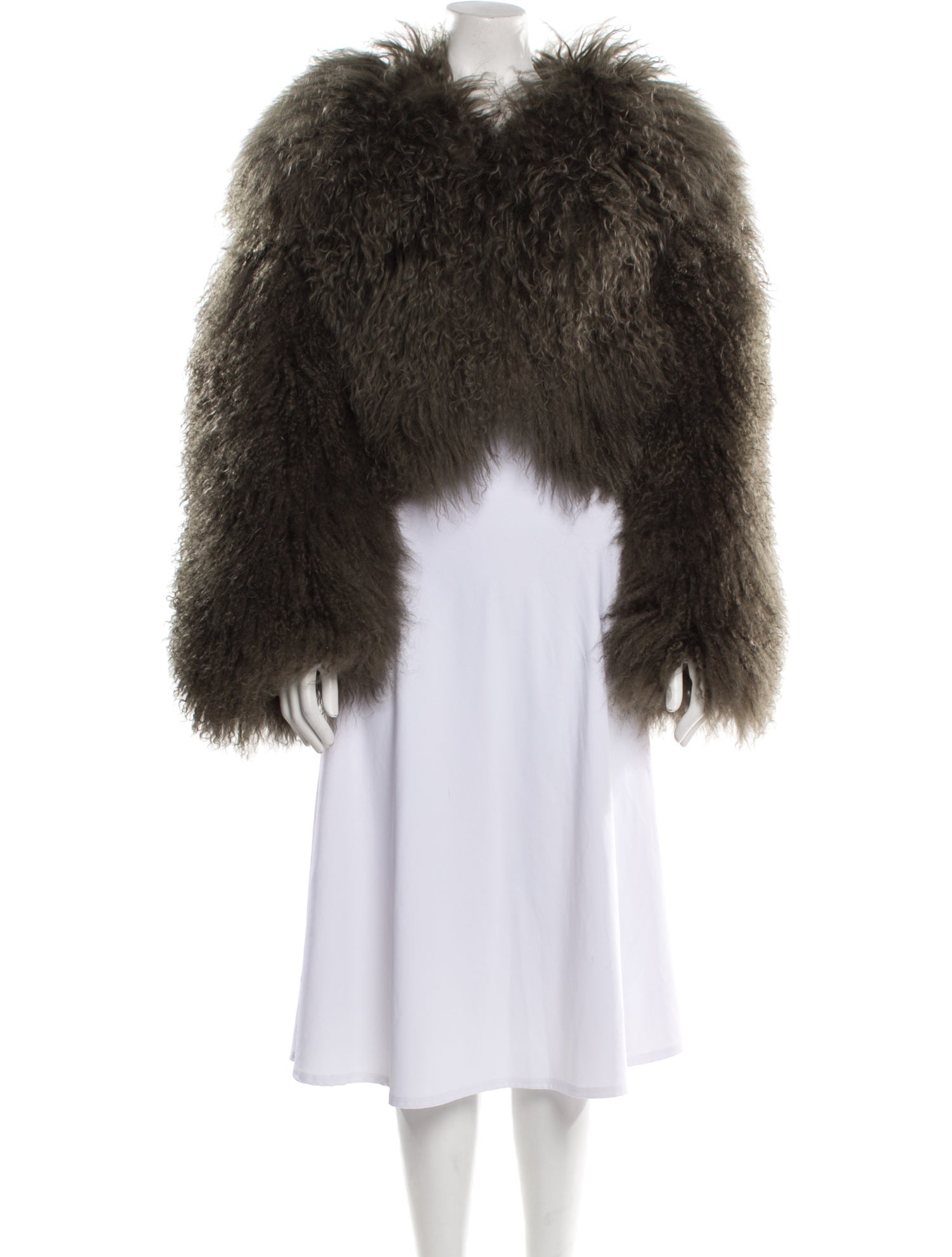 Charlotte Simone Mongolian Lamb Fur Coat - Green Coats, Clothing ...