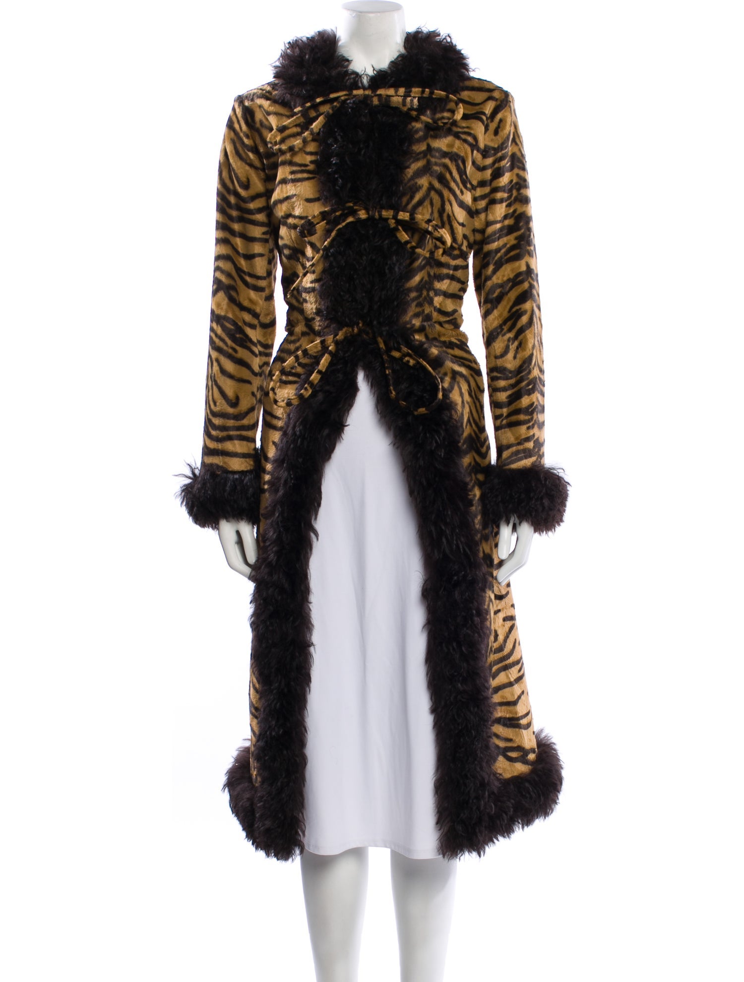 Charlotte Simone Animal Print Faux Fur Coat w/ Tags - Black Coats ...