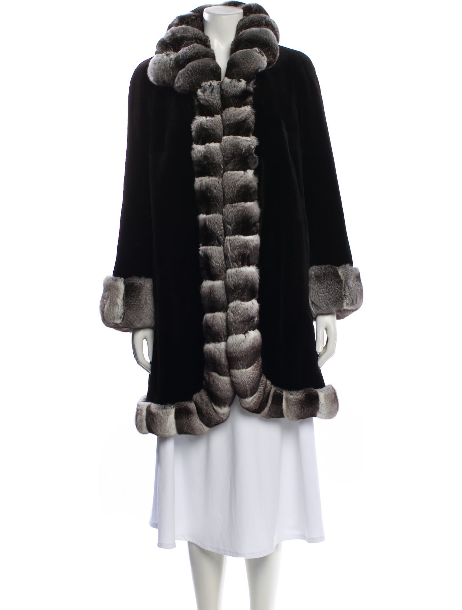 Saks Jandel Chinchilla Coat - Black Coats, Clothing - WSJAA20161 | The ...