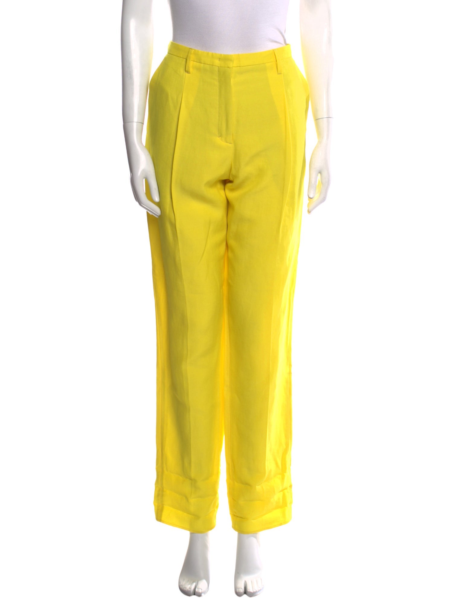 Dorothee Schumacher 1048873 Straight Leg Pants w/ Tags - Yellow, 21 ...