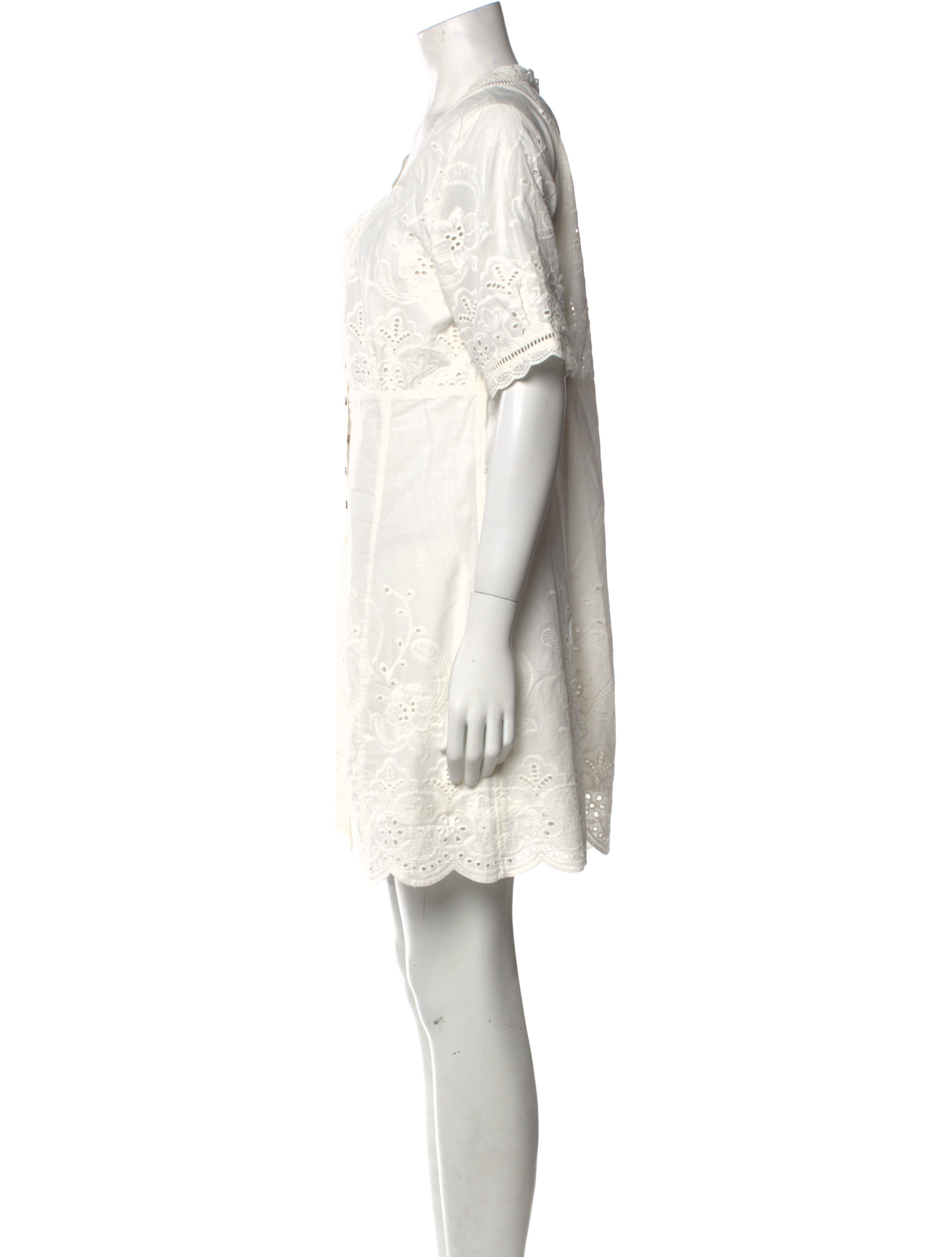 Milly V-Neck Mini Dress - White Dresses, Clothing - WM677822 | The RealReal