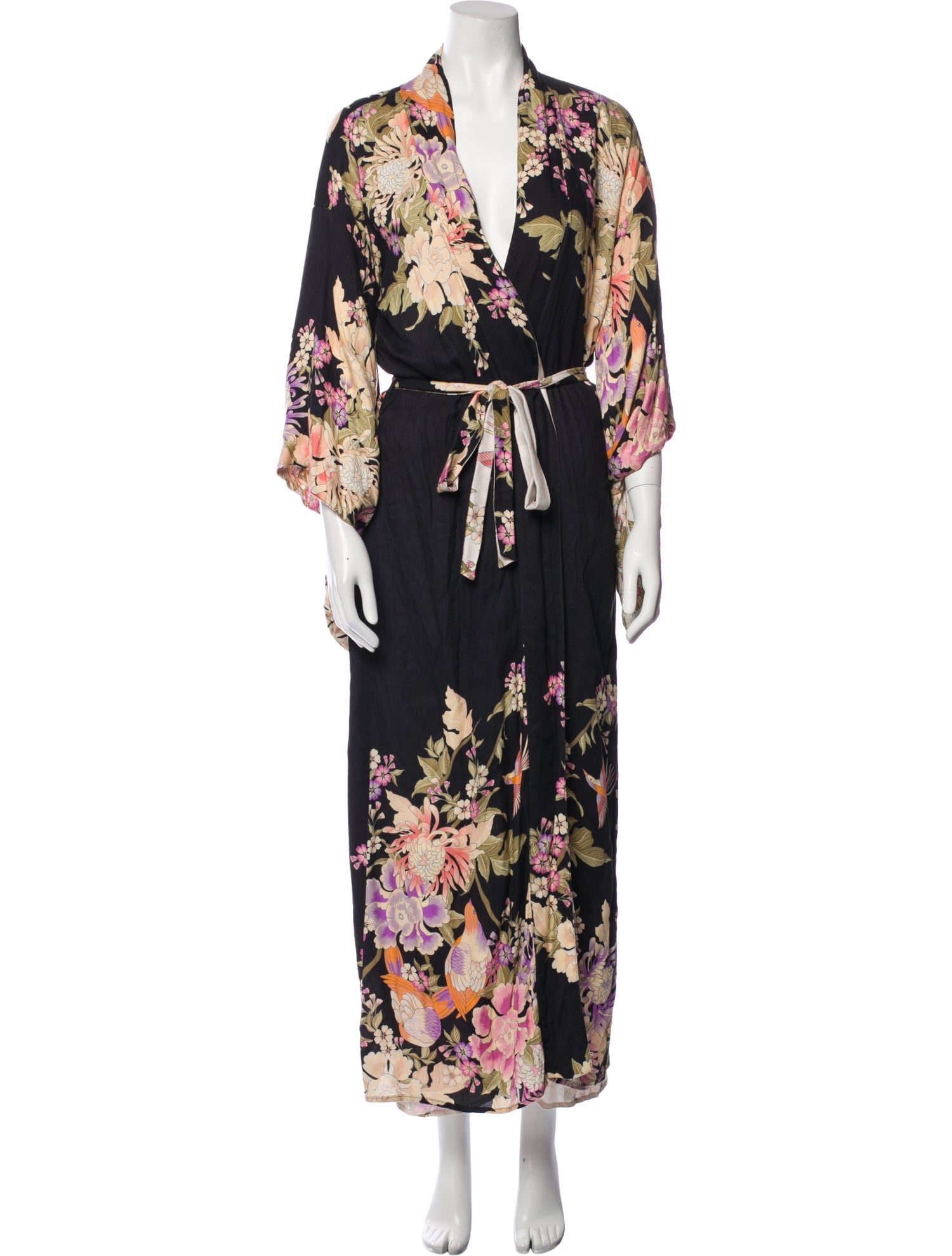 Spell Printed Robe - Black Loungewear, Clothing - WSLPL21561 | The RealReal