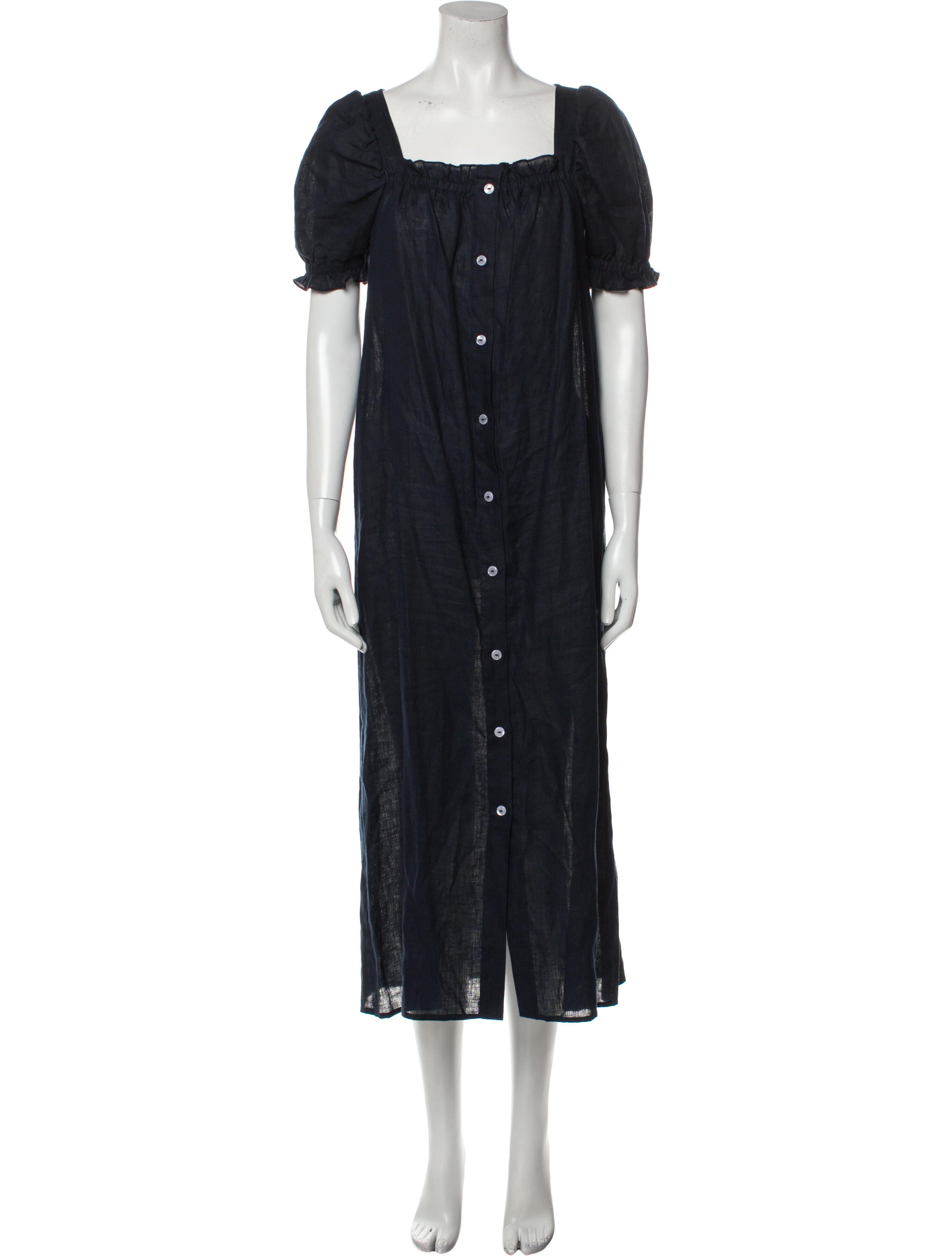 Sleeper Square Neckline Long Dress - Blue Dresses, Clothing ...