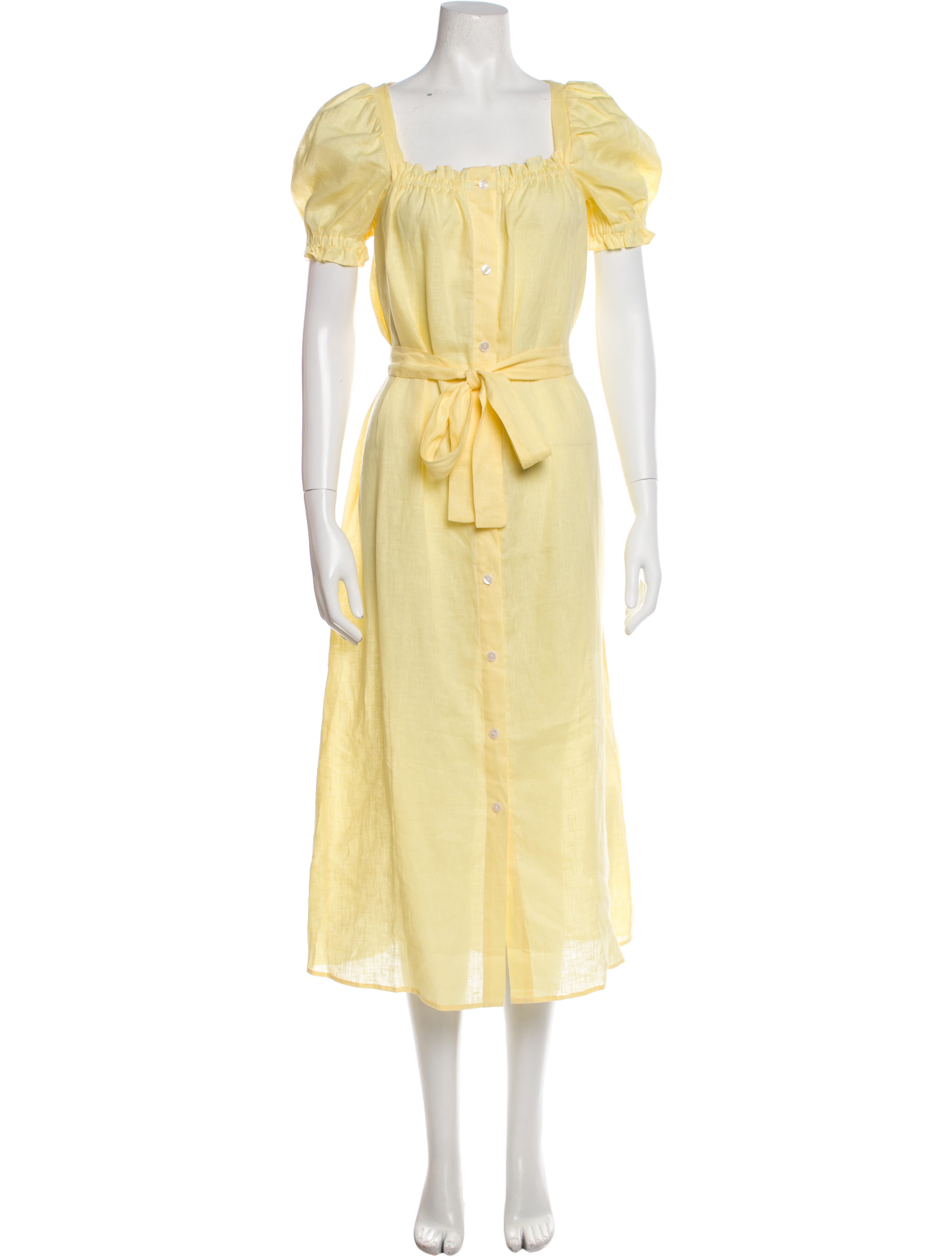 Sleeper Square Neckline Long Dress - Yellow Dresses, Clothing ...