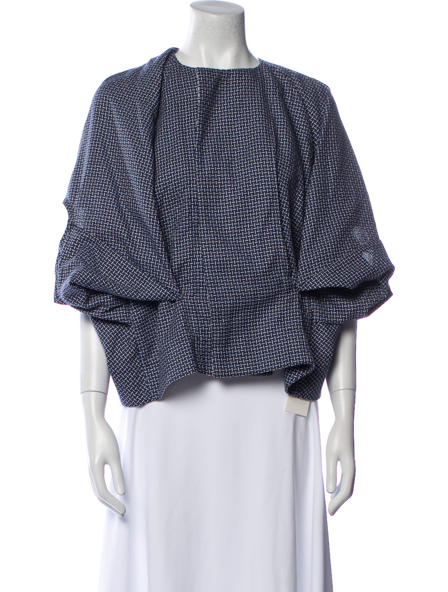 Sloth Rousing Printed Bateau Neckline Blouse - Blue Tops, Clothing ...