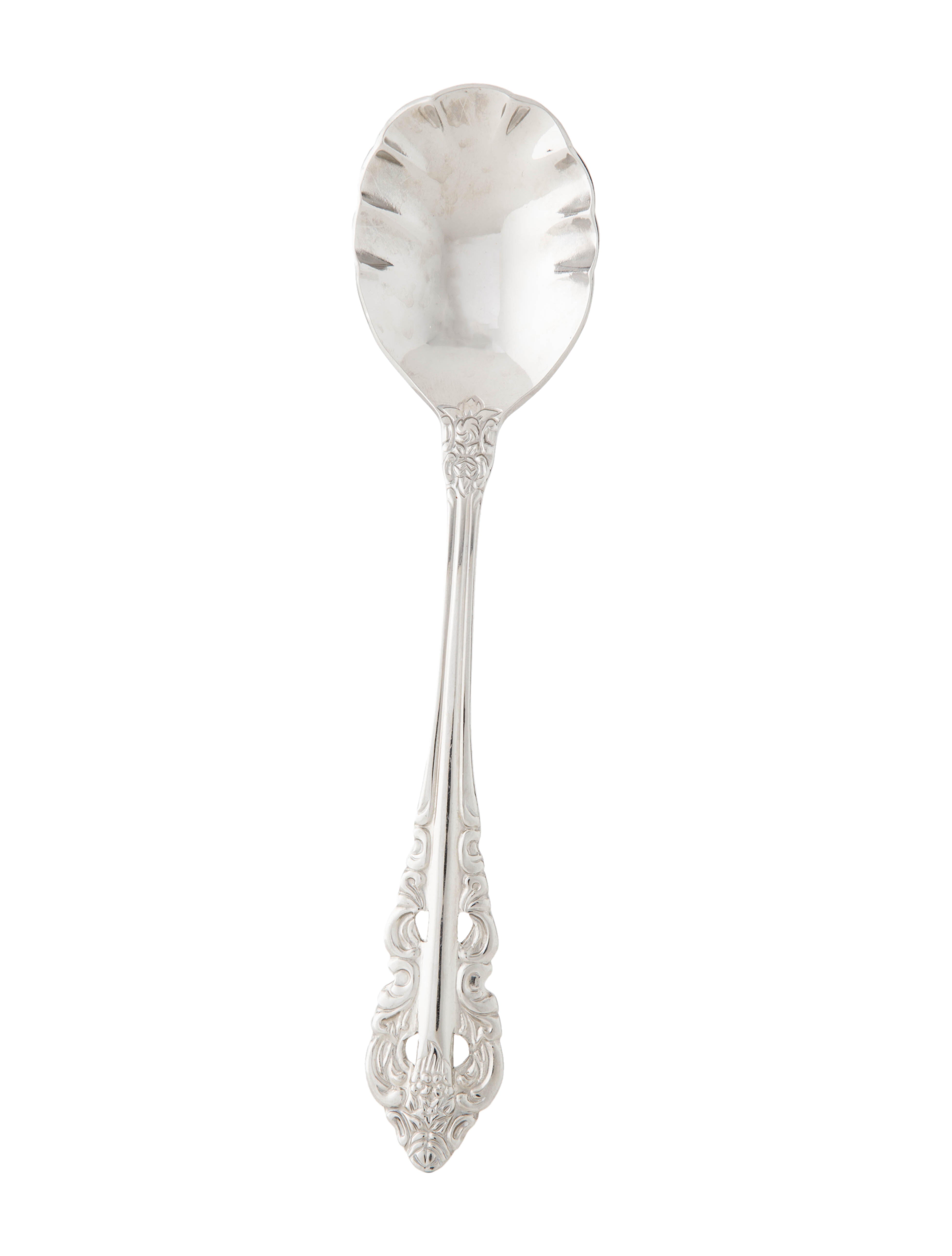 Wallace Silversmiths Grande Baroque Berry Spoon - Silver Serveware ...