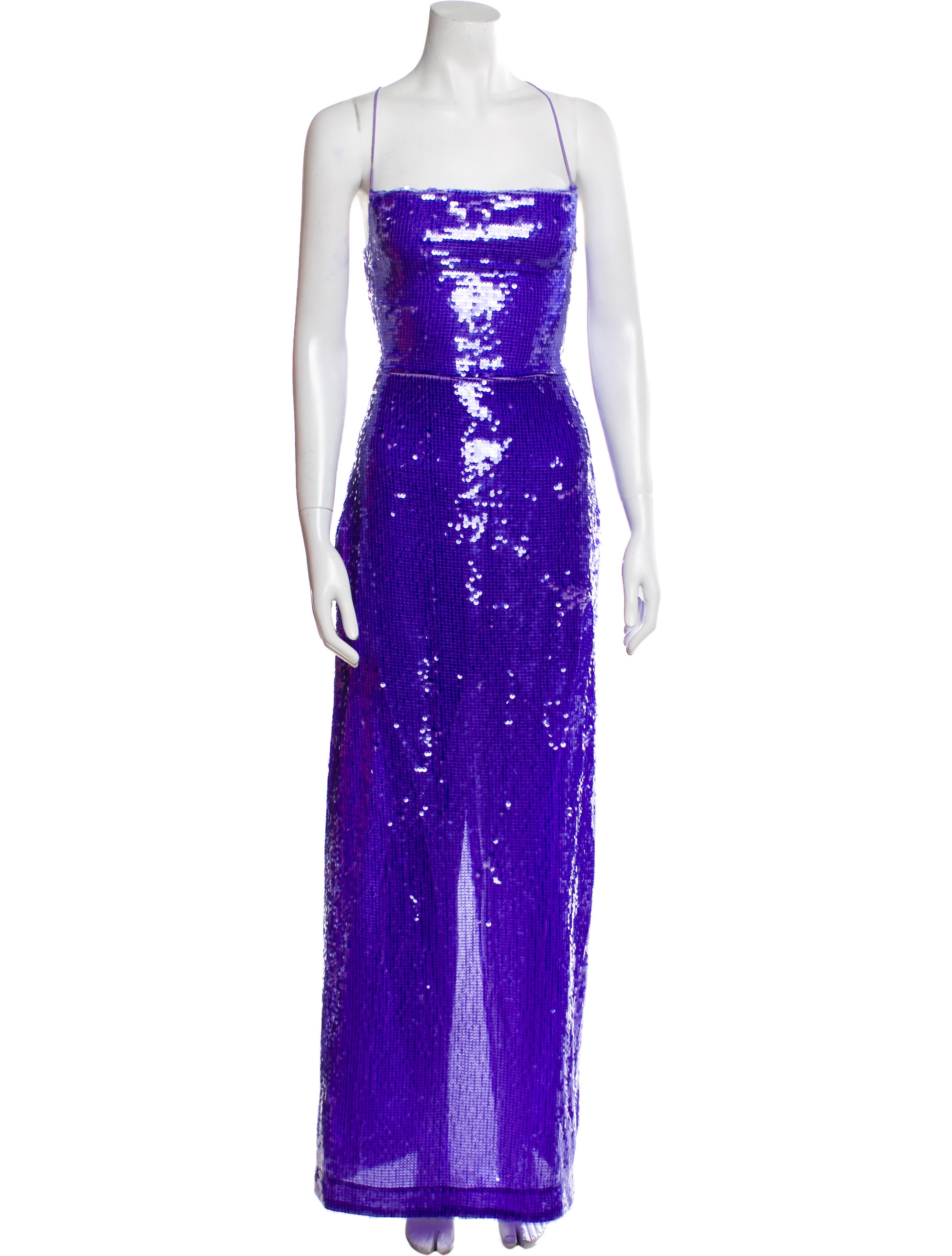 Sabina Musayev Square Neckline Long Dress - Purple Dresses, Clothing ...