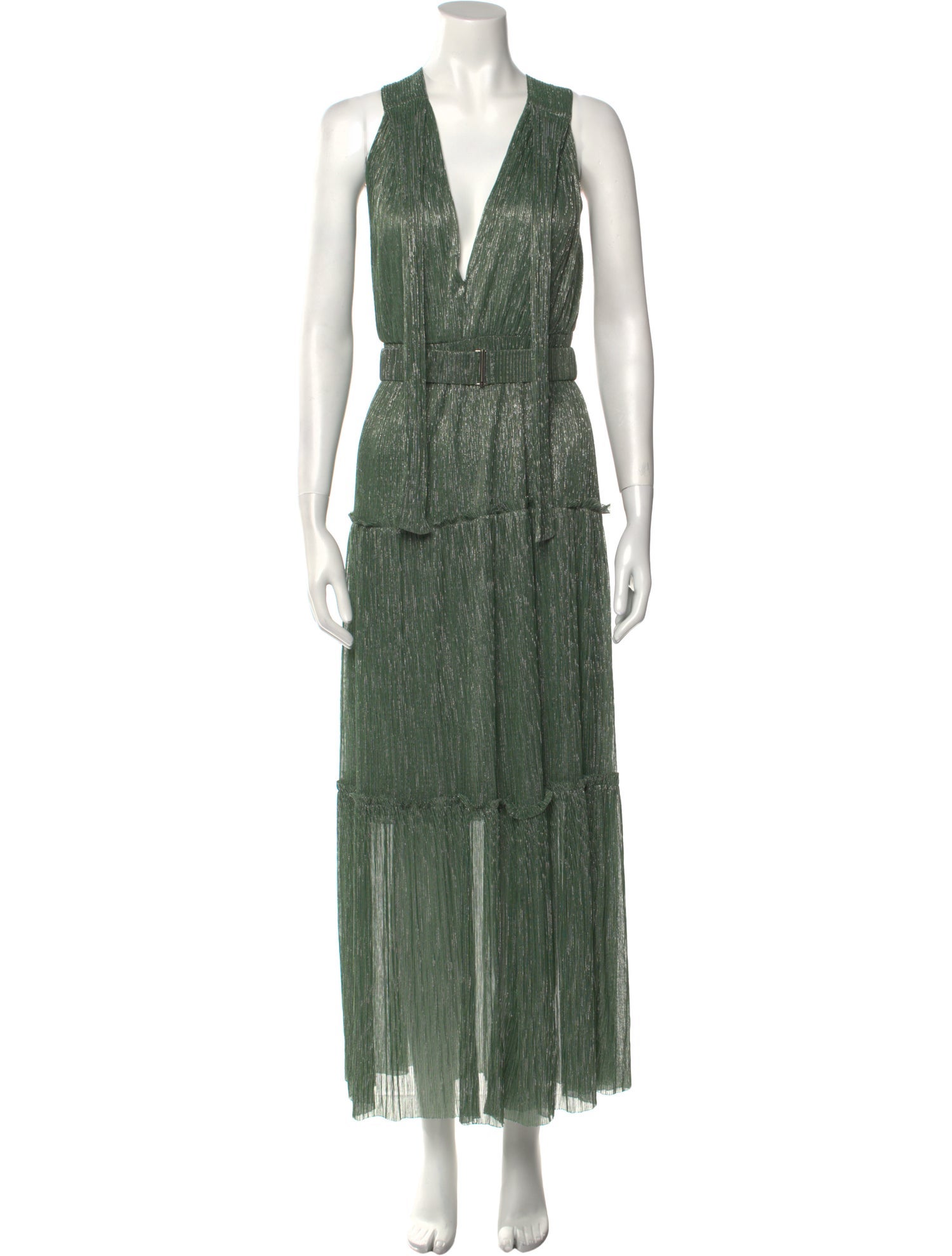 Sabina Musayev V-Neck Long Dress - Green Dresses, Clothing - WSMAU21681 ...