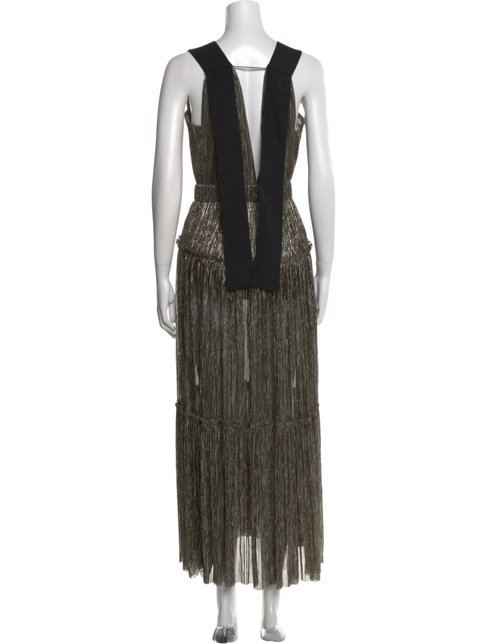 Sabina Musayev V-Neck Long Dress - Gold Dresses, Clothing - WSMAU22849 ...