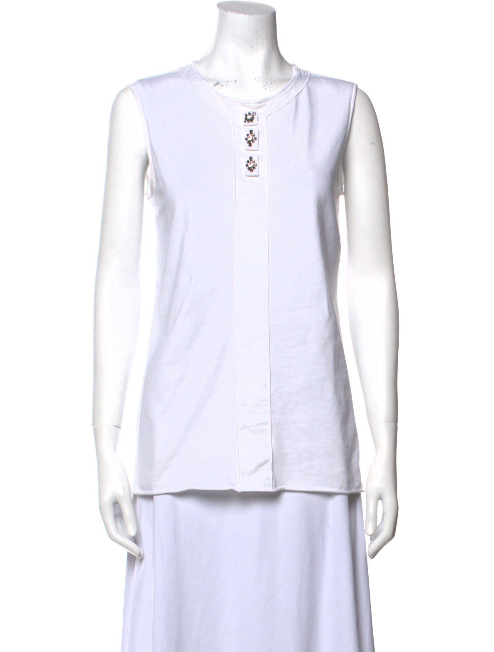 'S Max Mara Crew Neck Sleeveless Top - White Tops, Clothing ...