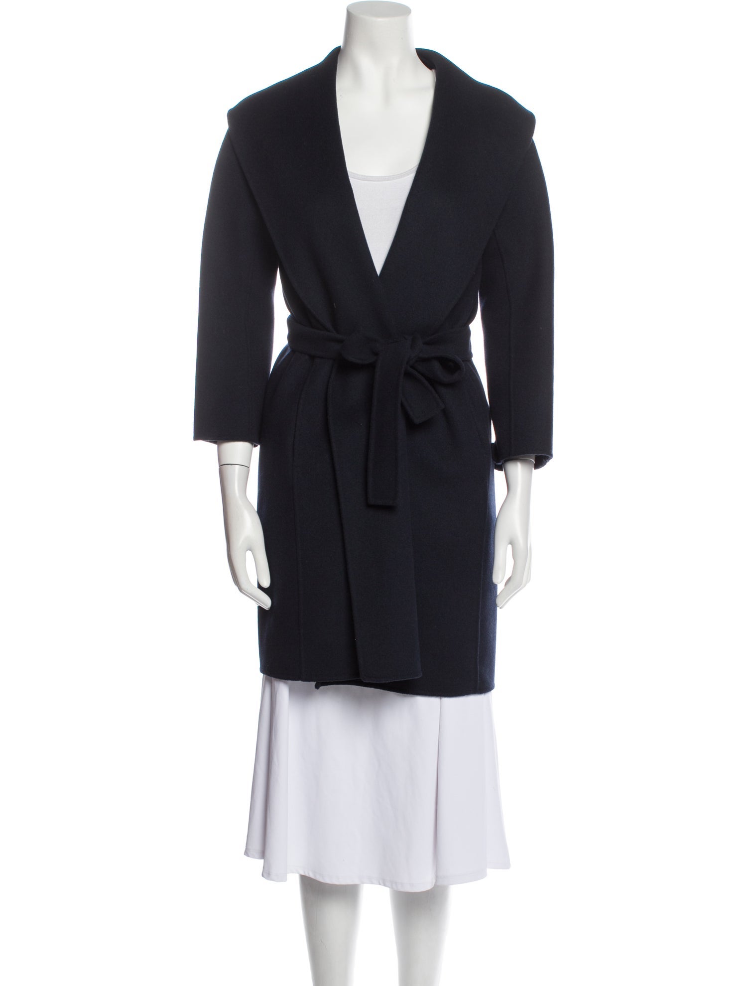 'S Max Mara Virgin Wool Trench Coat - Blue Coats, Clothing - WSMAX34560 ...