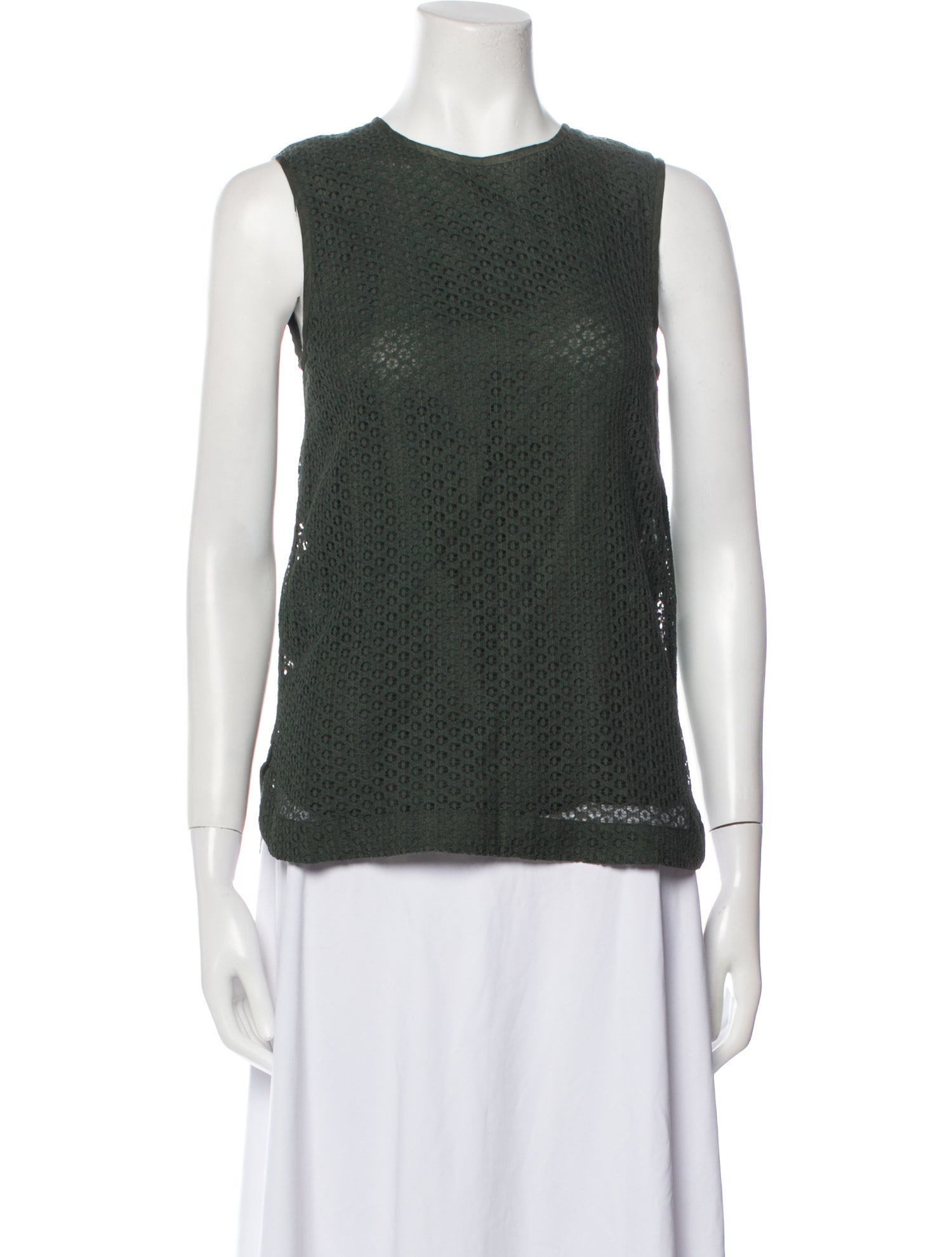 'S Max Mara Crew Neck Sleeveless Top - Green Tops, Clothing ...