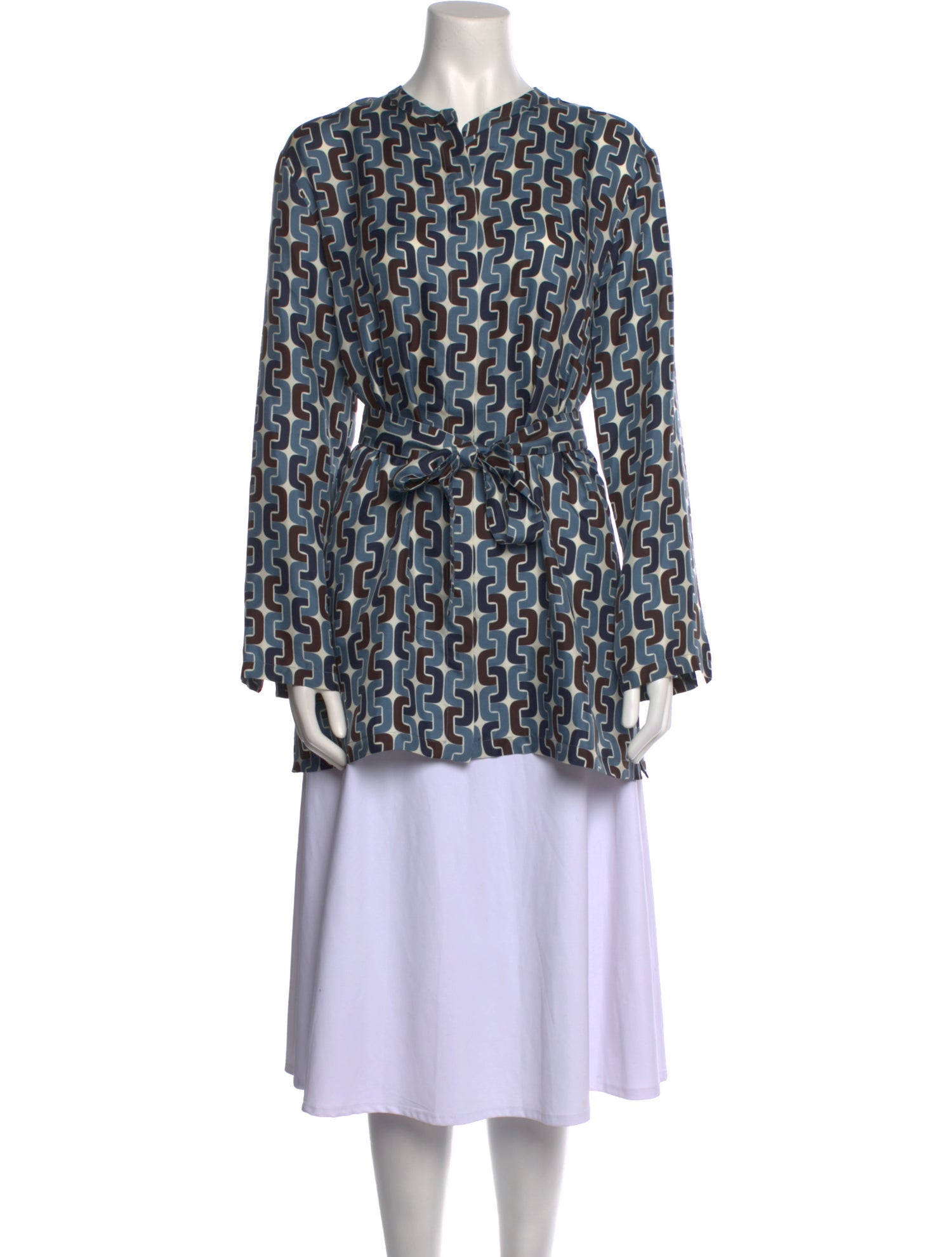 'S Max Mara Silk Printed Tunic - Blue Tops, Clothing - WSMAX38350 | The ...