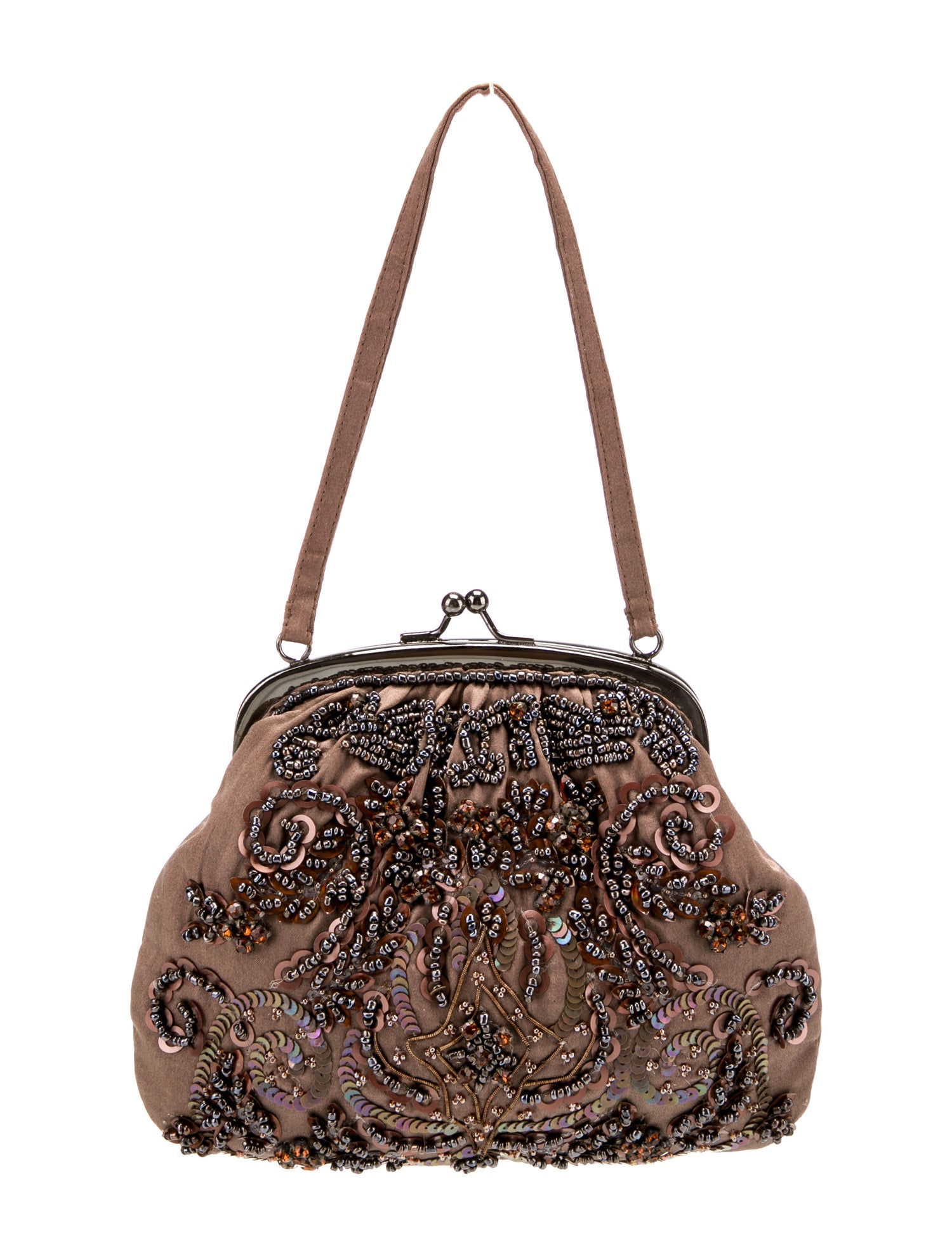 Larisa Barrera Bead Embellished Evening Bag - Brown Evening Bags ...
