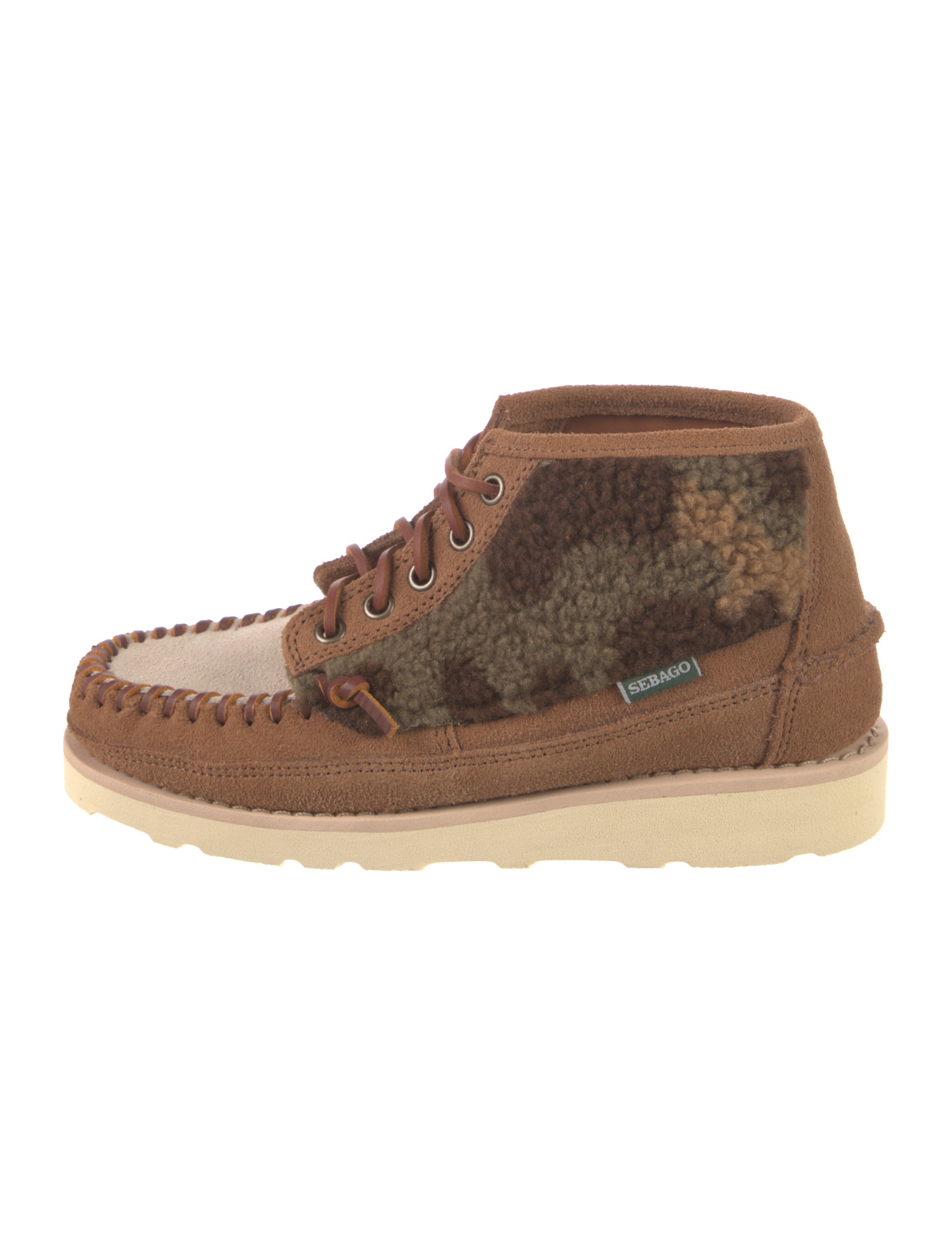 Sebago Nubuck Colorblock Pattern Lace-Up Boots - Neutrals Boots, Shoes ...