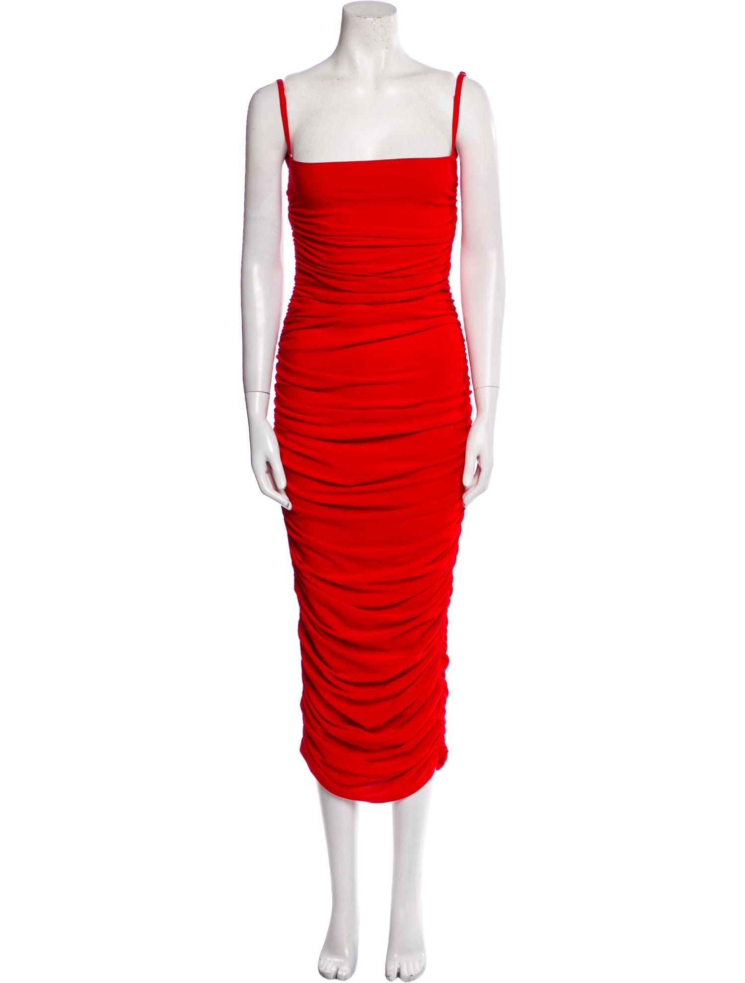 Solace London Square Neckline Long Dress - Red Dresses, Clothing ...
