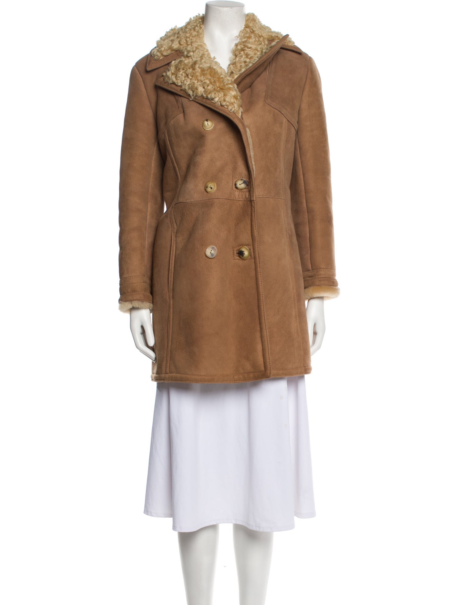 Sawyer of Napa Leather Fur Coat - Brown Coats, Clothing - WSONF20049 ...
