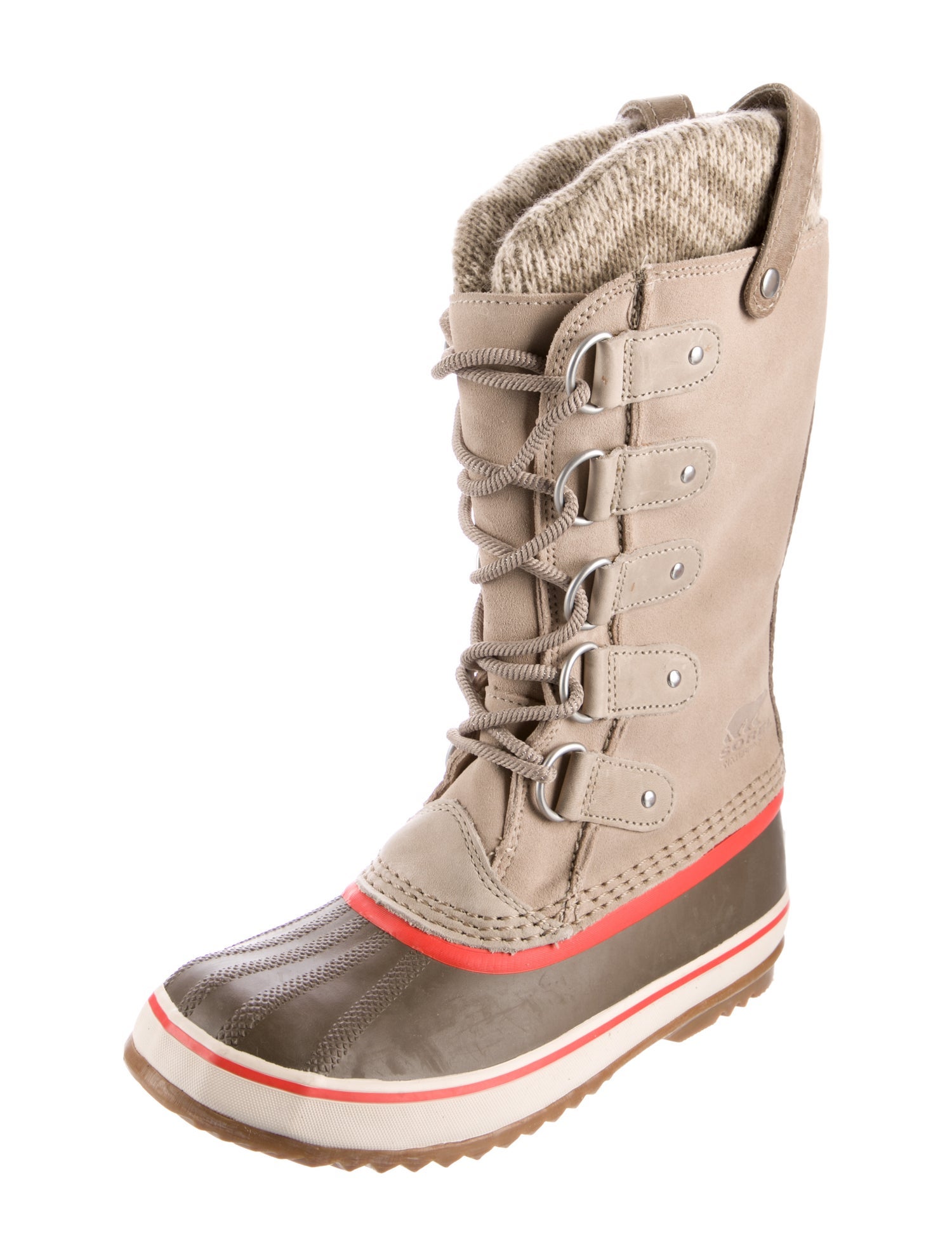 Sorel Suede Fur Trim Lace-Up Boots - Neutrals Boots, Shoes - WSORL37340 ...