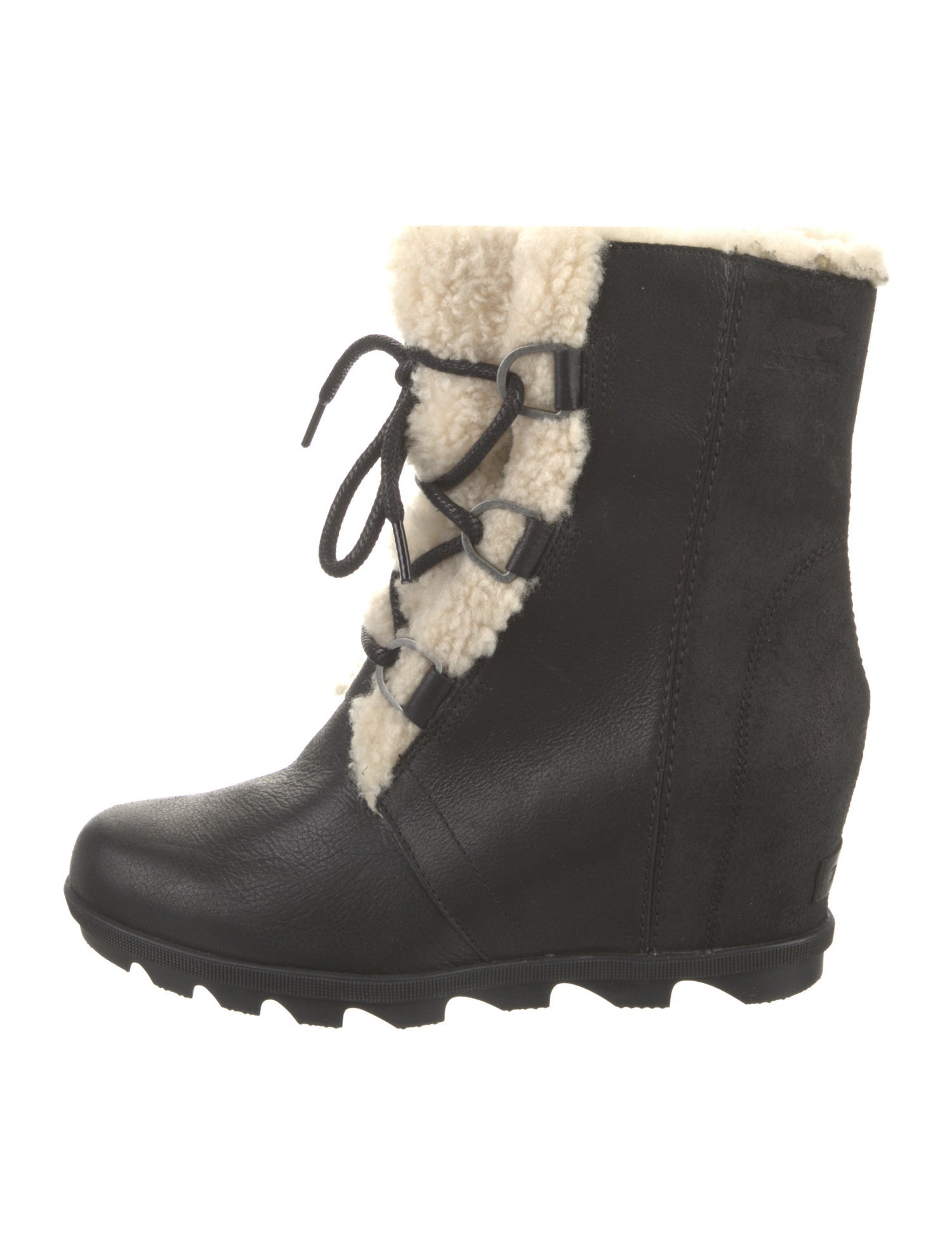Sorel Leather Colorblock Pattern Lace-Up Boots - Black Boots, Shoes ...