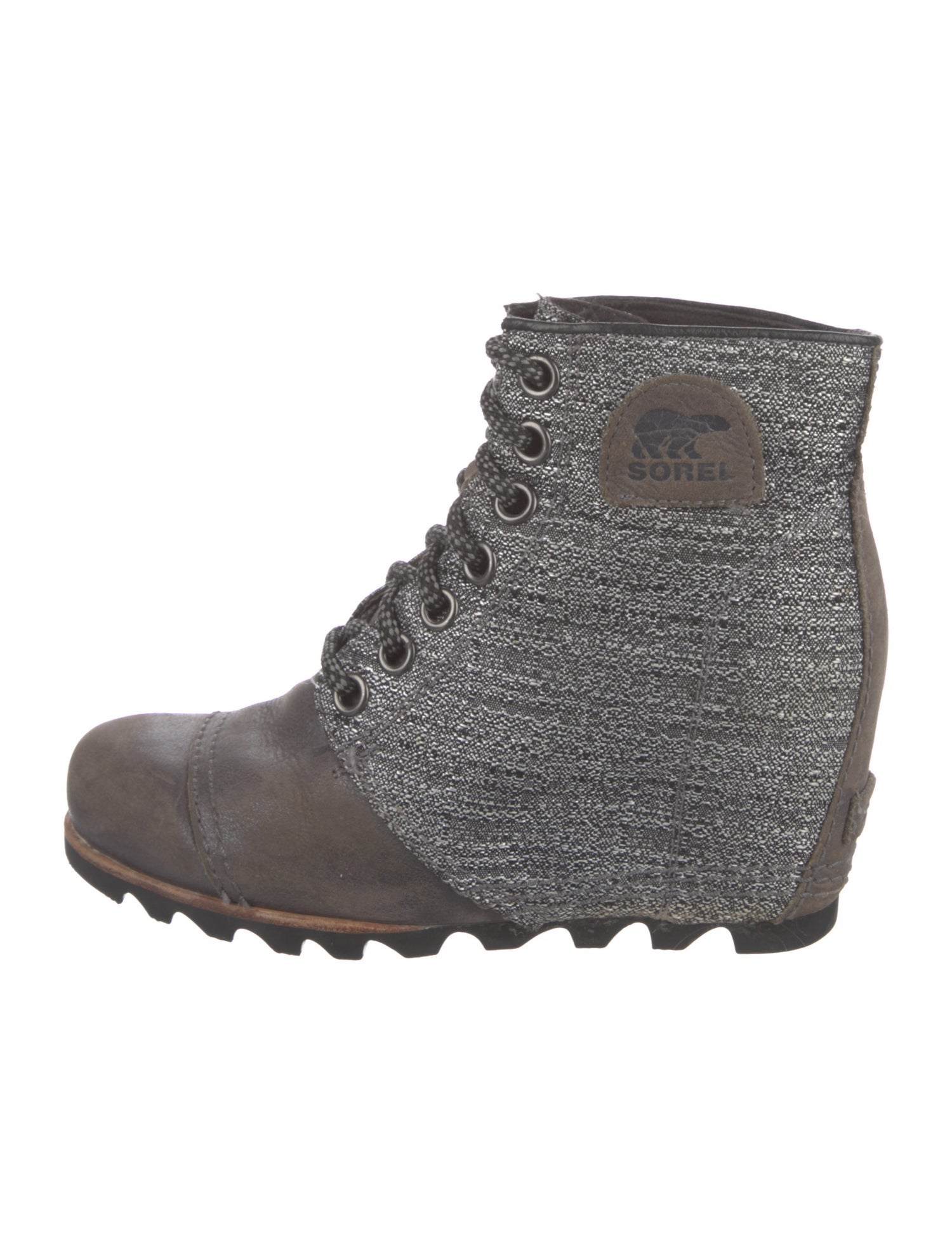 Sorel Leather Tweed Pattern Combat Boots - Black Boots, Shoes ...