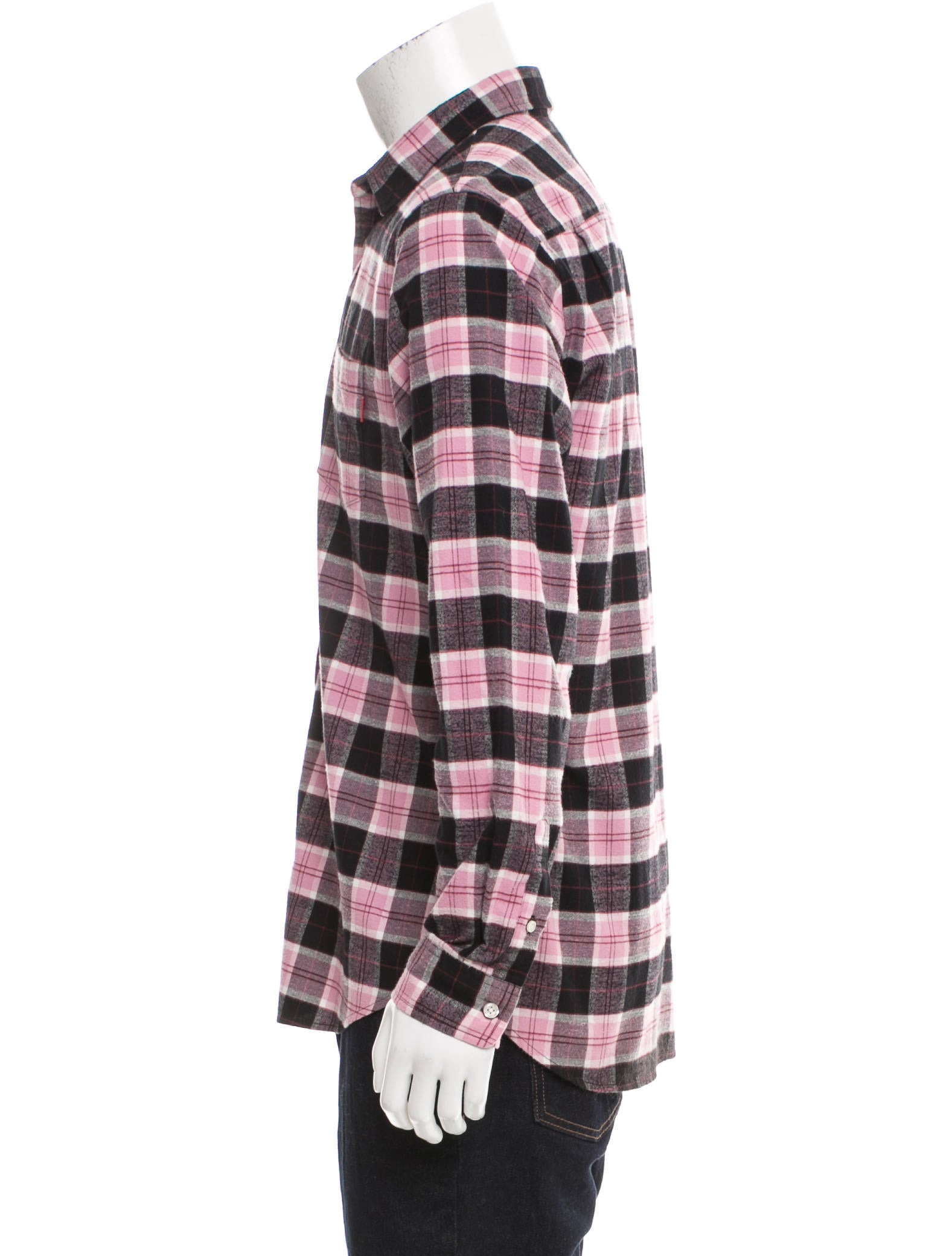 Supreme Flannel Button-Up Shirt - Pink Casual Shirts, Clothing ...