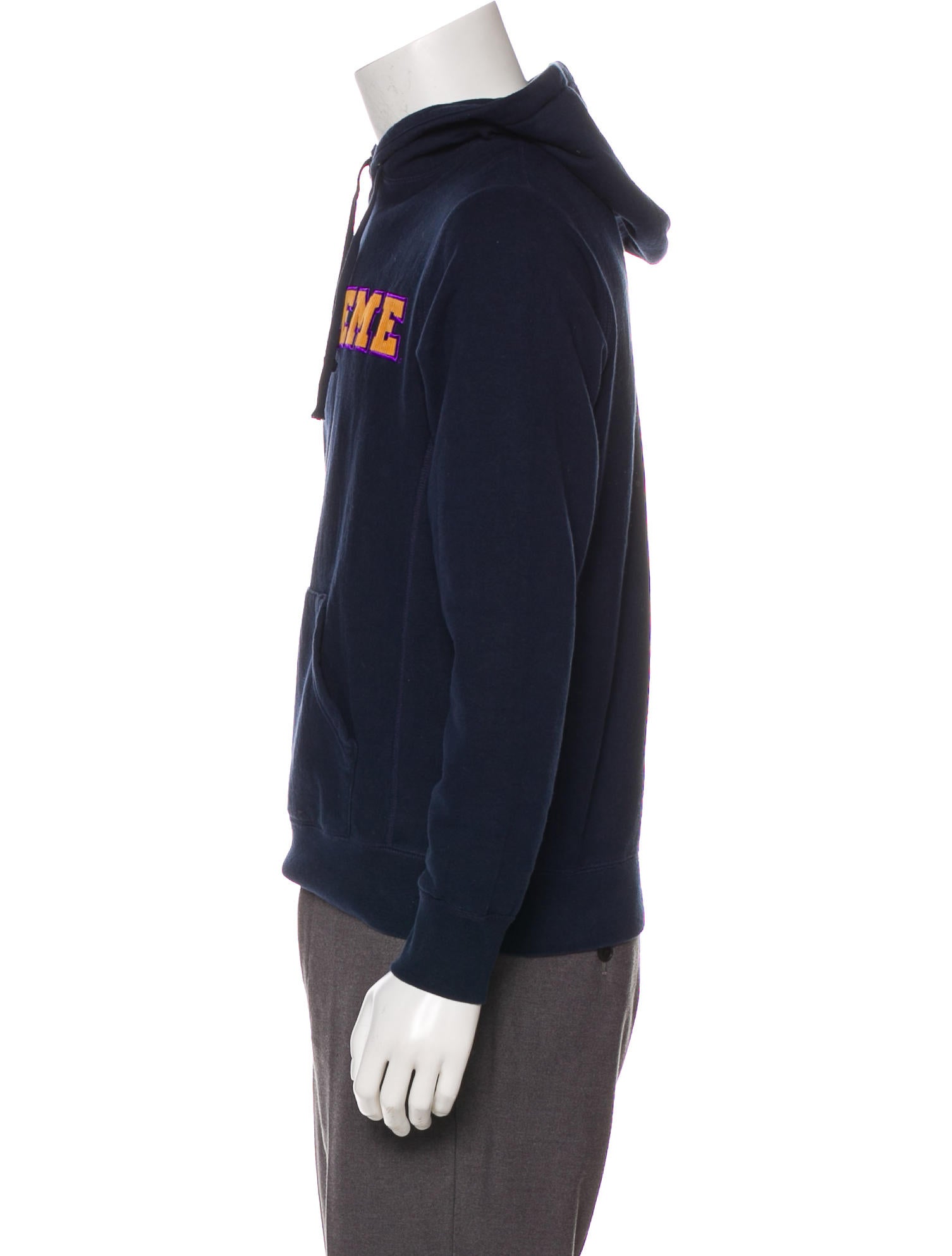 Supreme Logo Embroidered Pullover Hoodie - Blue Sweatshirts & Hoodies ...