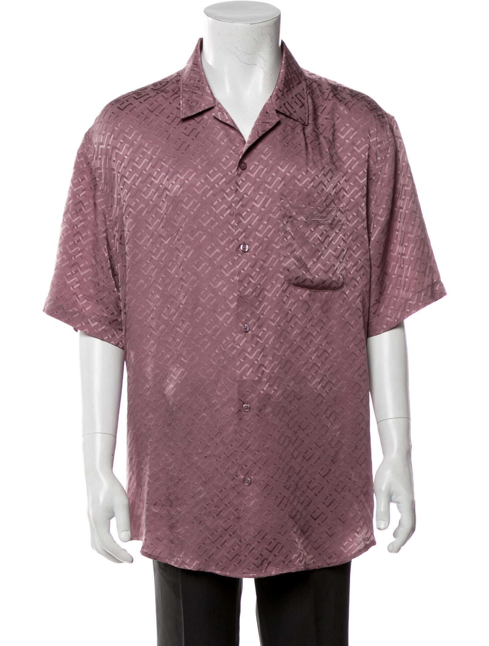 Supreme 2022 Tonal Monogram S/S Shirt - Purple Casual Shirts, Clothing ...