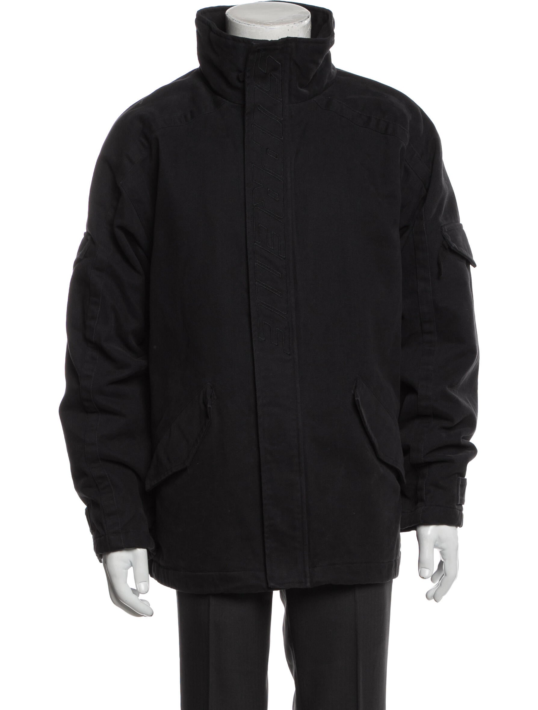 Supreme 2022 Brushed Twill Puffer Coat - Black Outerwear, Clothing ...