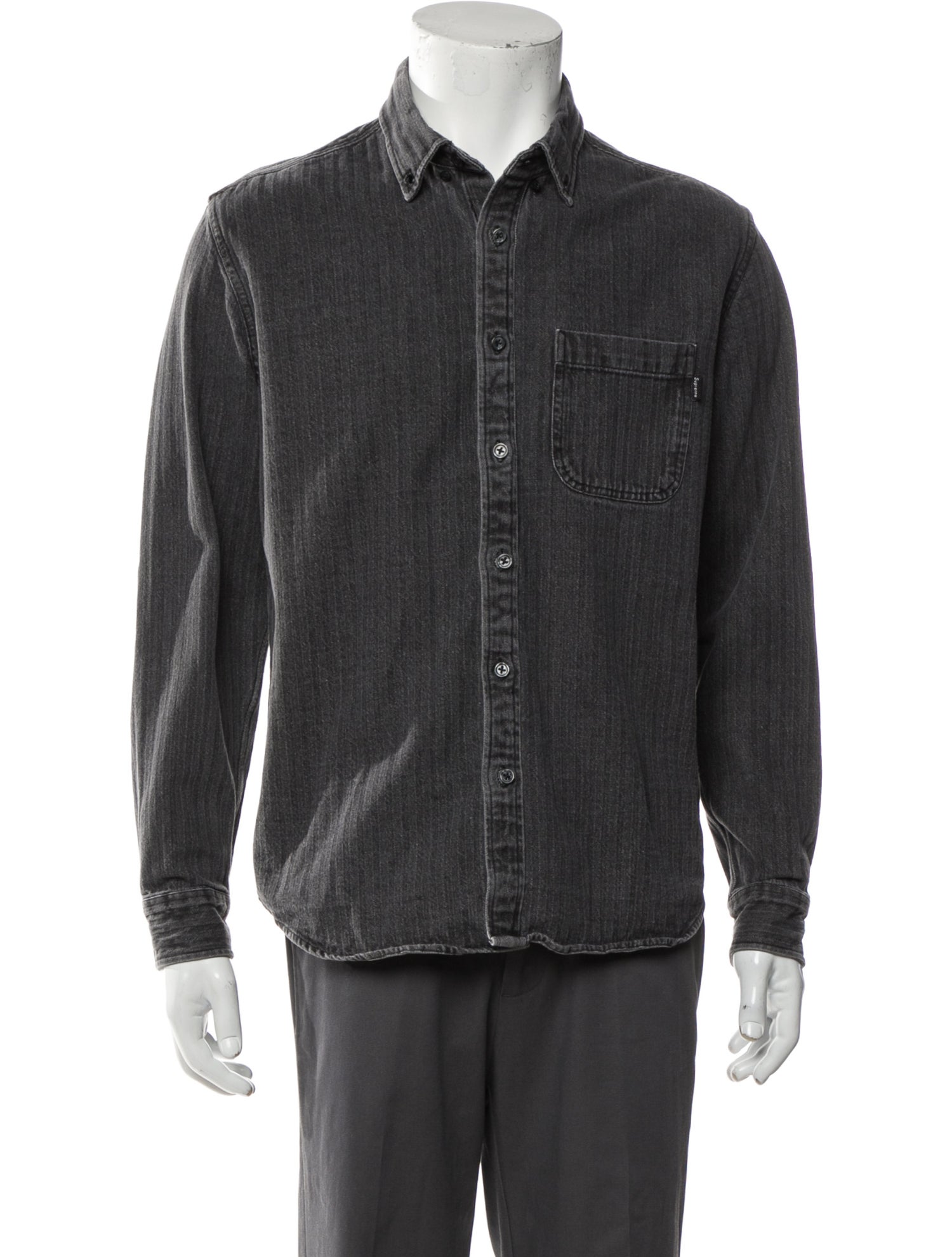 Supreme 2020 Long Sleeve Denim Shirt - Black Casual Shirts, Clothing ...