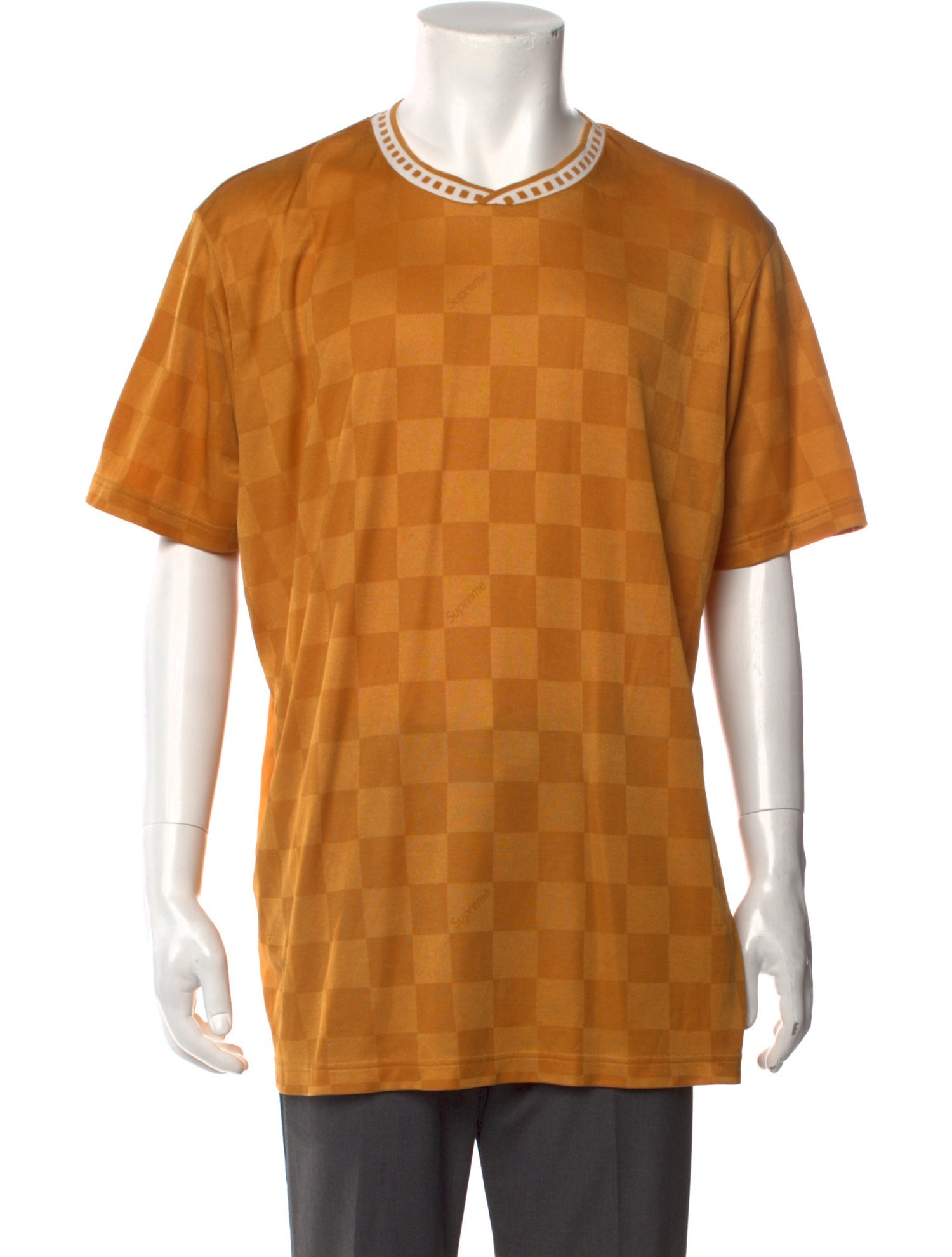 Supreme 2016 Checker Soccer T-Shirt - Brown T-Shirts, Clothing ...