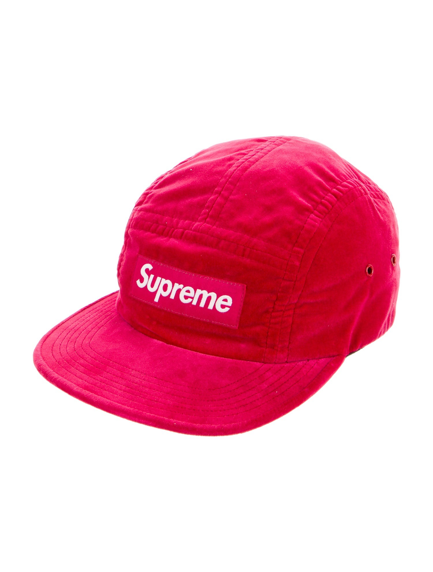 Supreme Velvet Camp Cap - Red Hats, Accessories - WSPME75489 | The RealReal