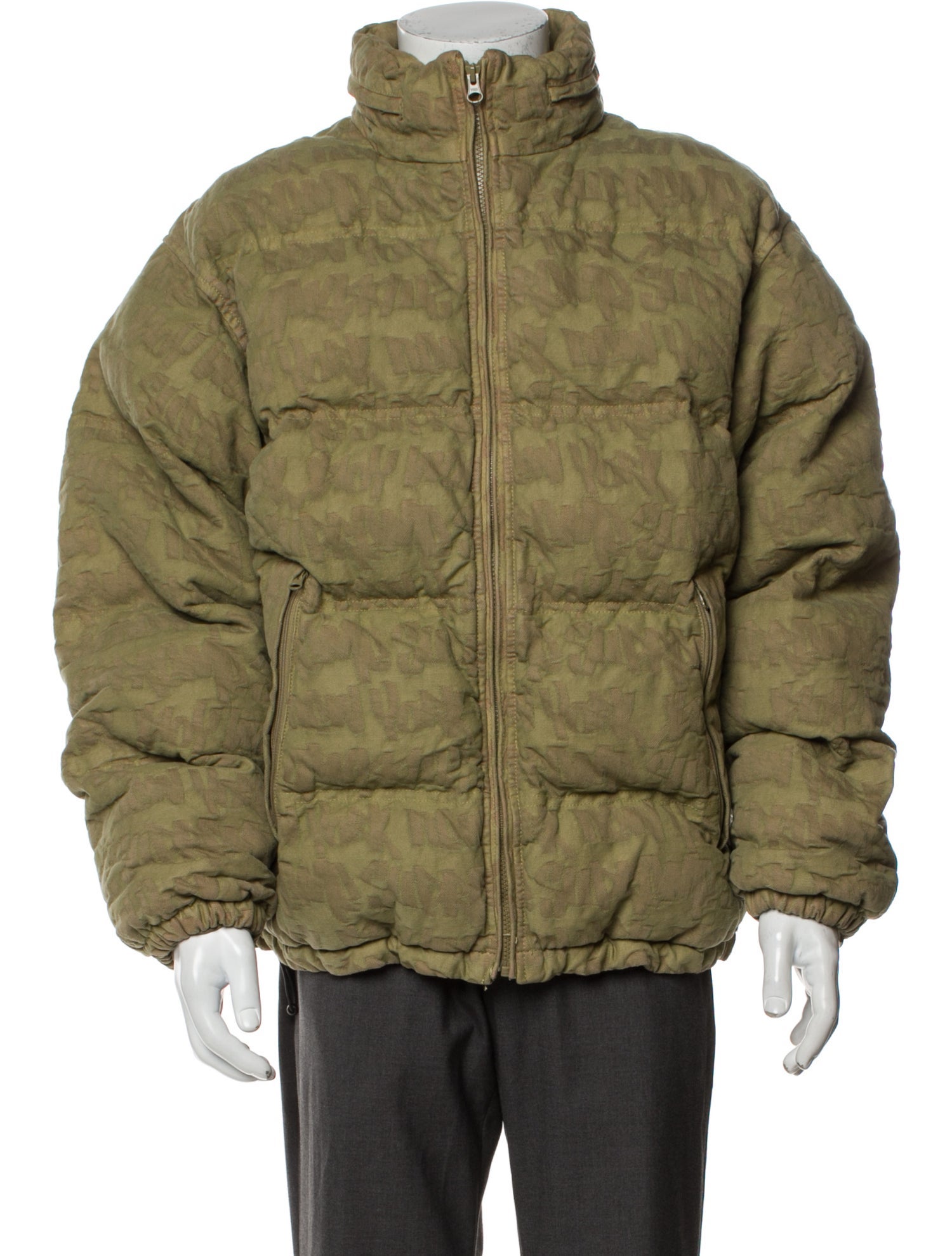Supreme 2022 Fat Tip Jacquard Denim Puffer Puffer Coat - Green ...