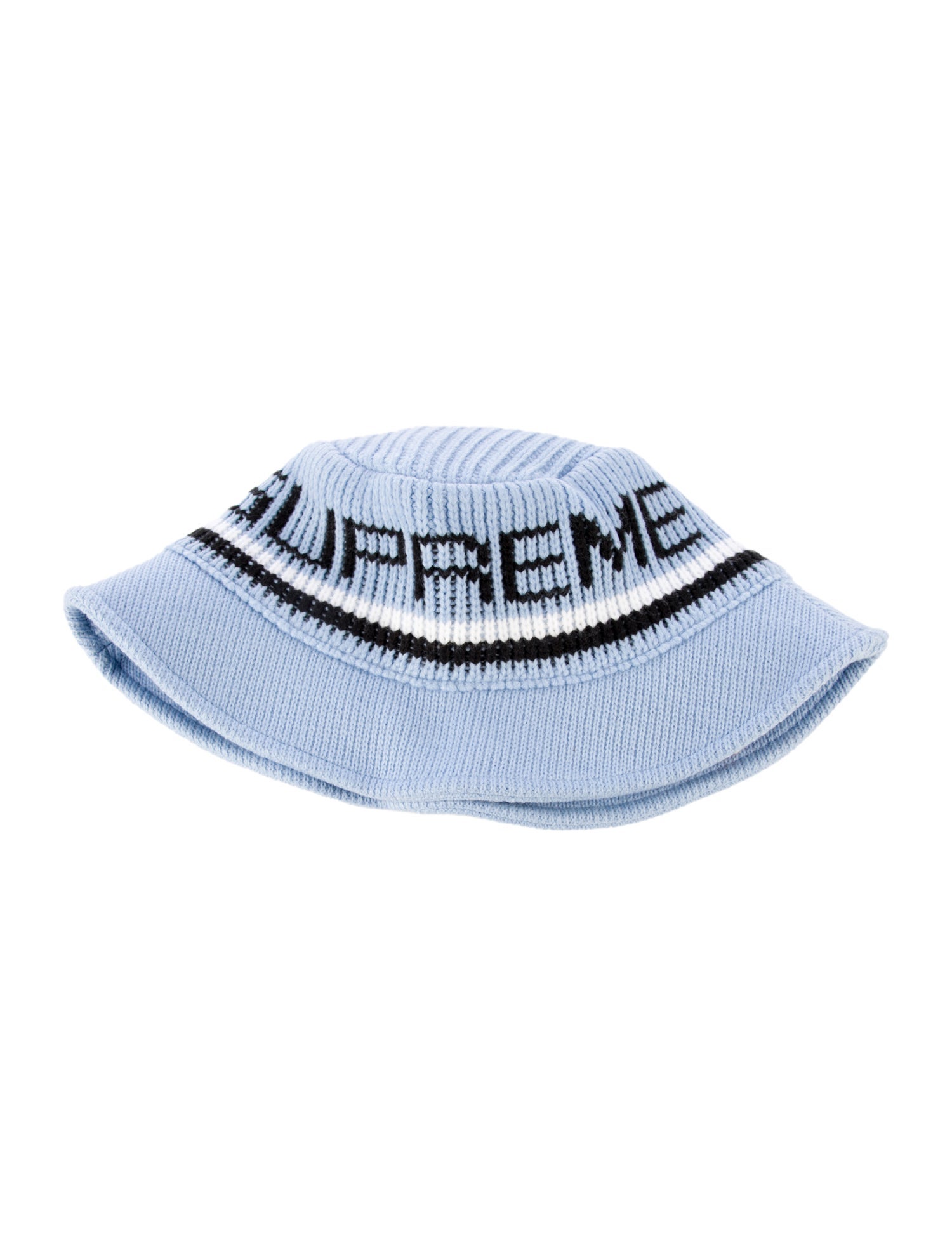 Supreme Knit Logo Bucket Hat w/ Tags - Blue Hats, Accessories ...