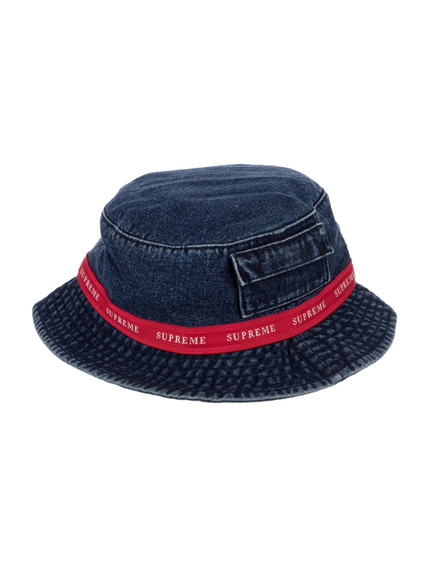 Supreme Logo Jacquard Taping Bucket Hat - Blue Hats, Accessories ...