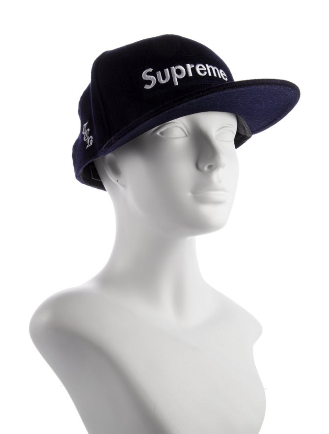 New Era x Supreme x Loro Piana Wool Box Logo Cap - Blue Hats ...
