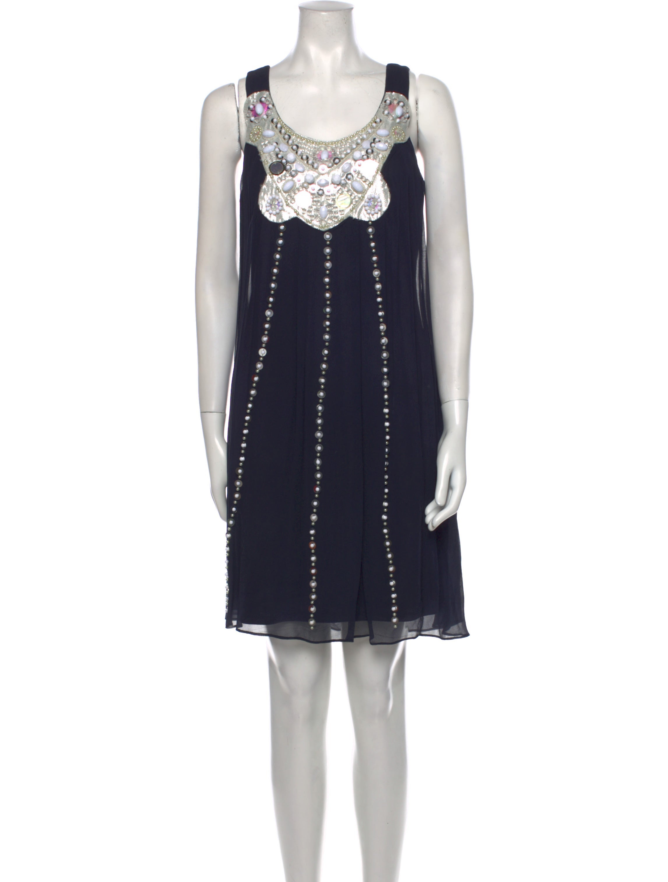 Sue Wong Silk Mini Dress - Blue Dresses, Clothing - WSQ22844 | The RealReal