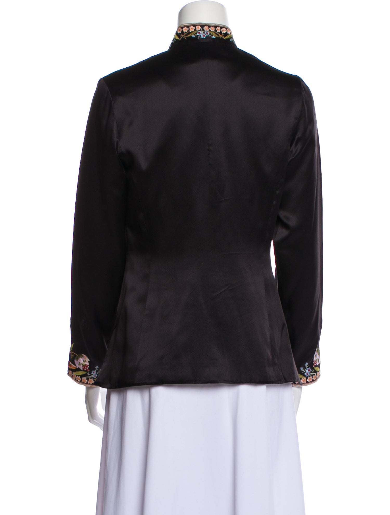Sue Wong Silk Floral Print Evening Jacket - Black Jackets, Clothing ...