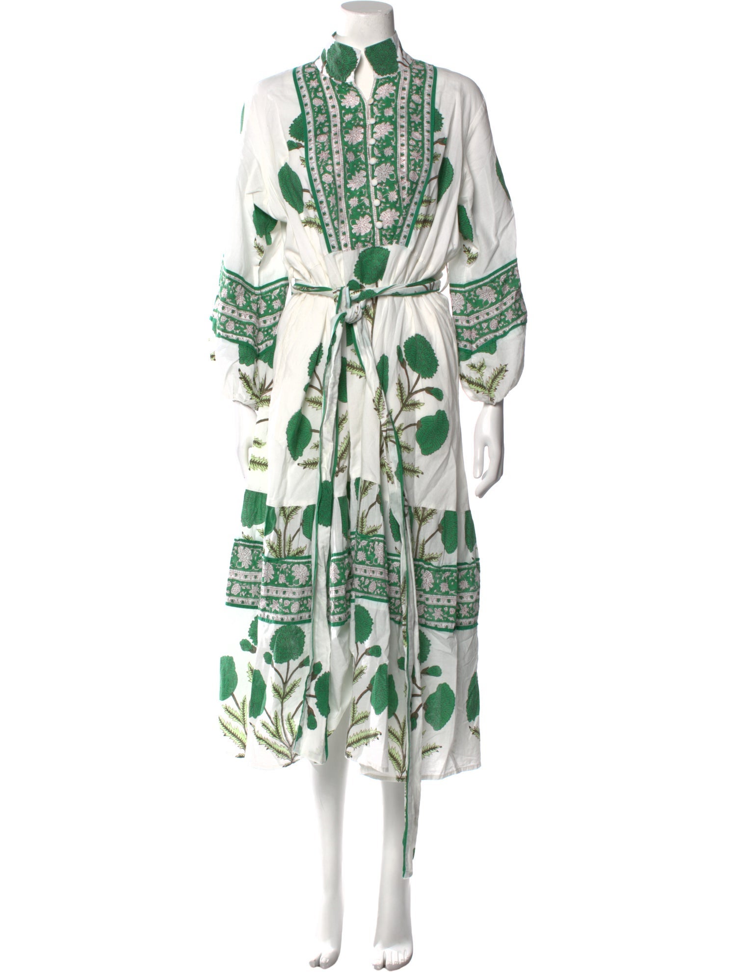 Sue Sartor Printed Midi Length Dress - White Dresses, Clothing ...
