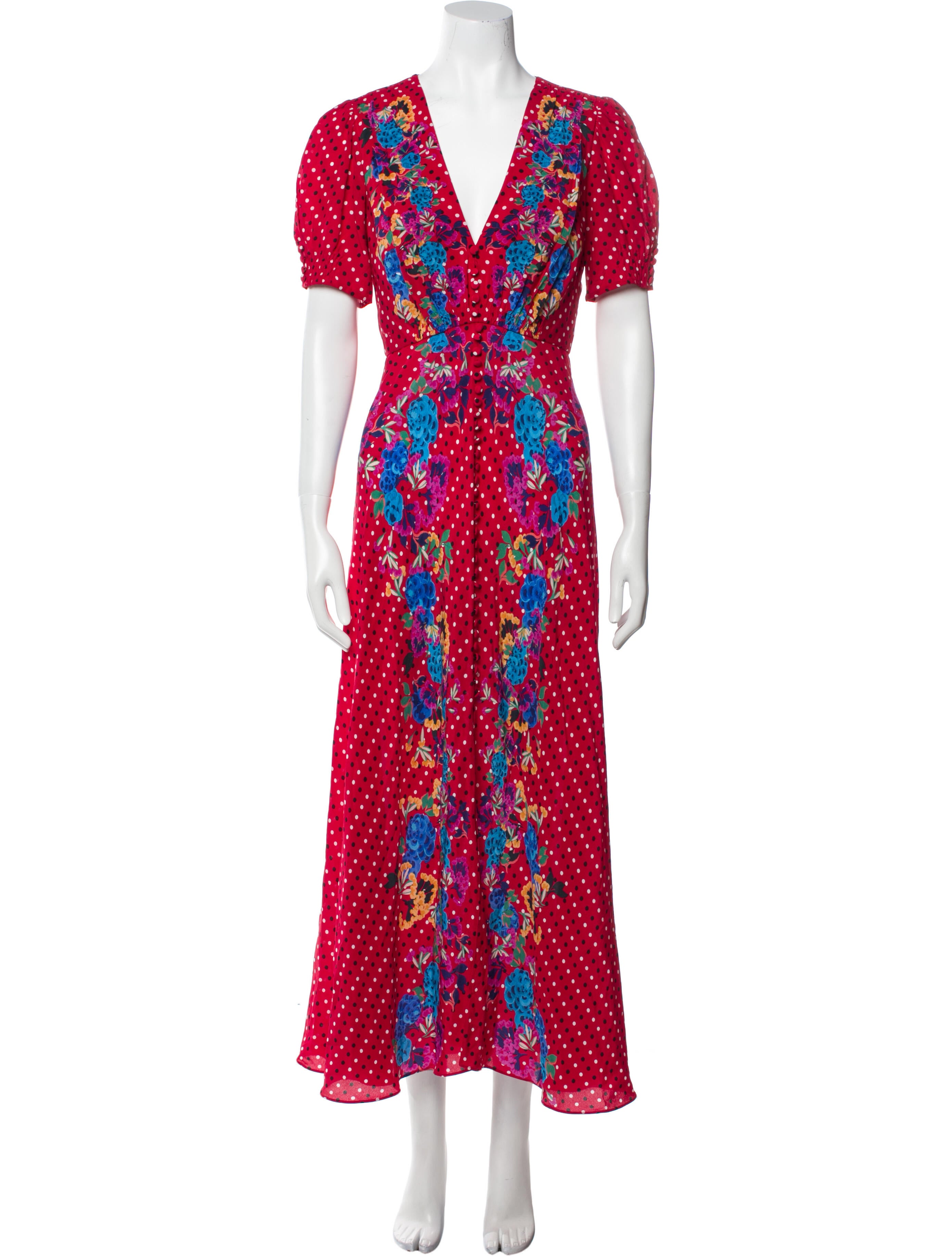 Saloni Silk Long Dress - Red Dresses, Clothing - WST36199 | The RealReal