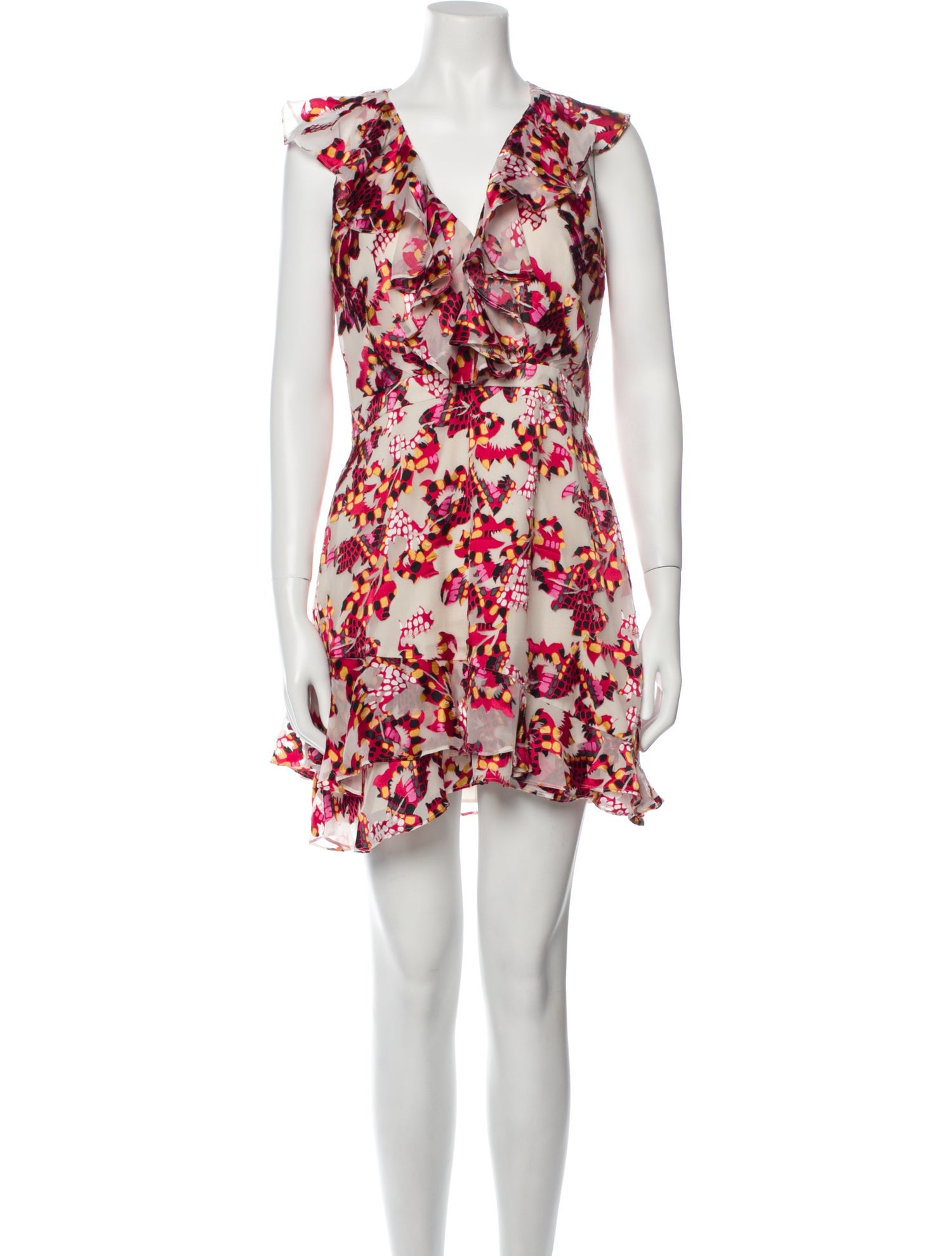 Saloni Floral Print Mini Dress - Red Dresses, Clothing - WST40539 | The ...