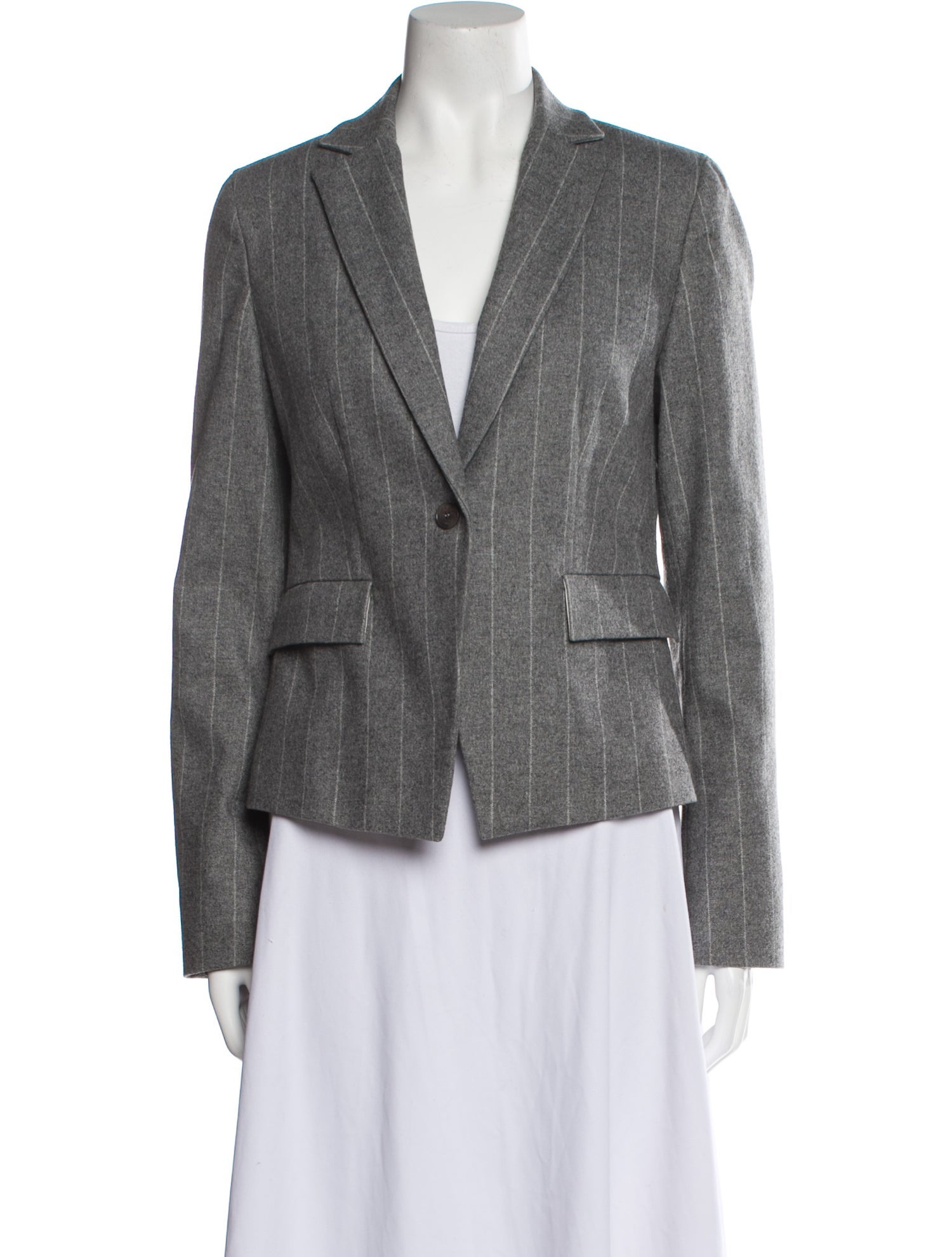 St. Emile Virgin Wool Striped Blazer - Grey Jackets, Clothing ...