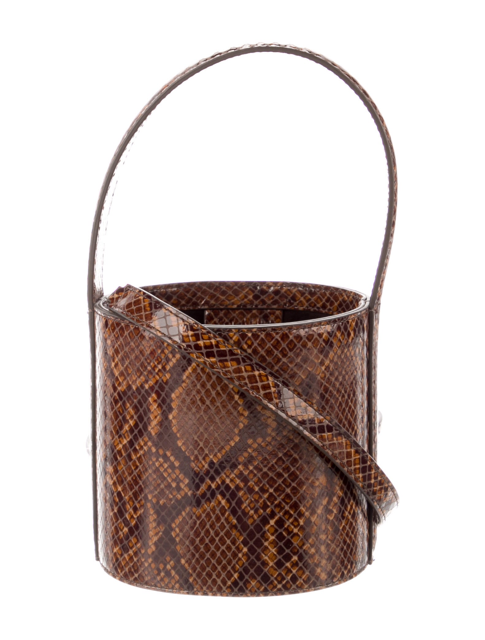 Staud Embossed Leather Bucket Bag w/ Tags - Brown Bucket Bags, Handbags ...