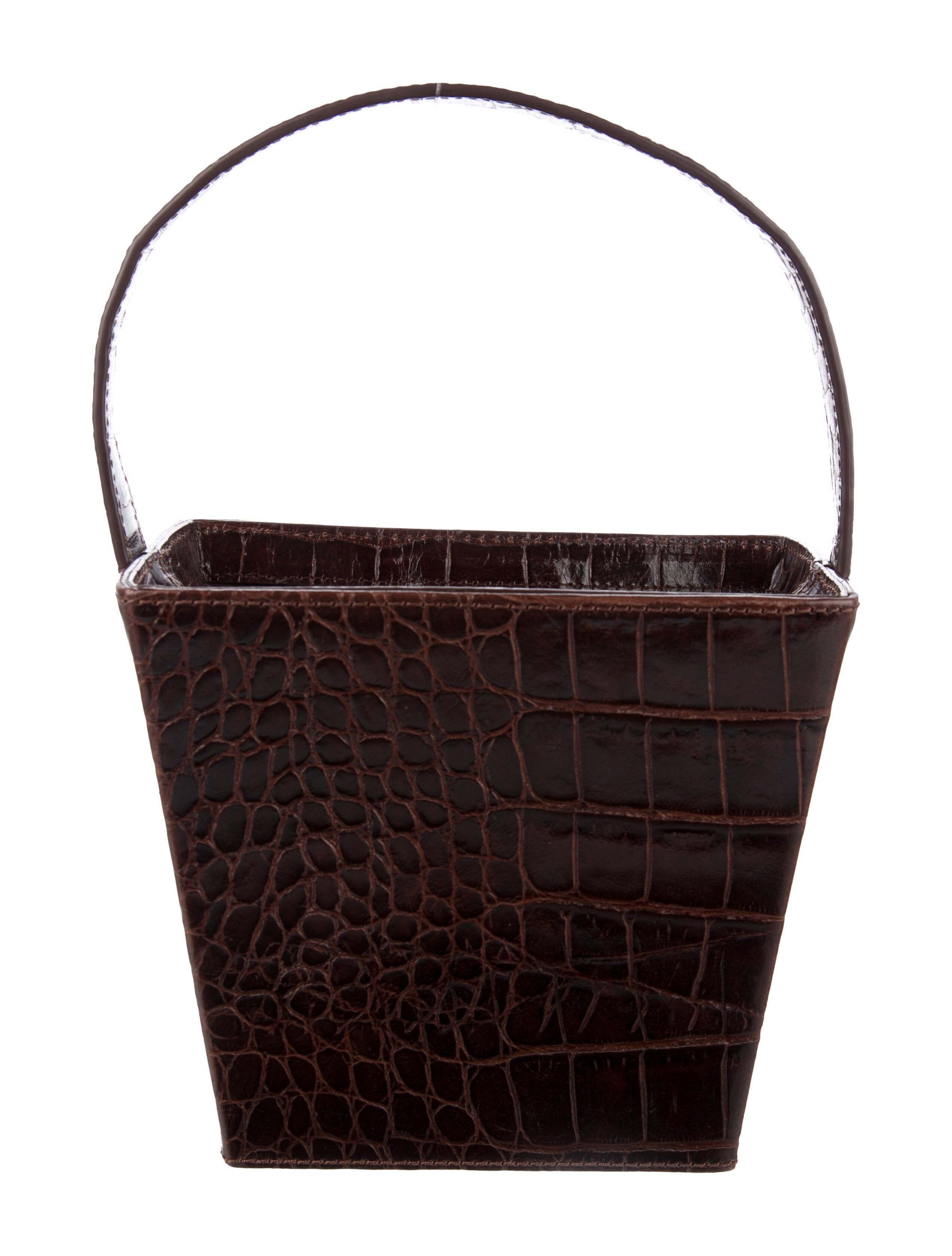 Staud Embossed Crocodile Bucket Bag - Brown Bucket Bags, Handbags ...
