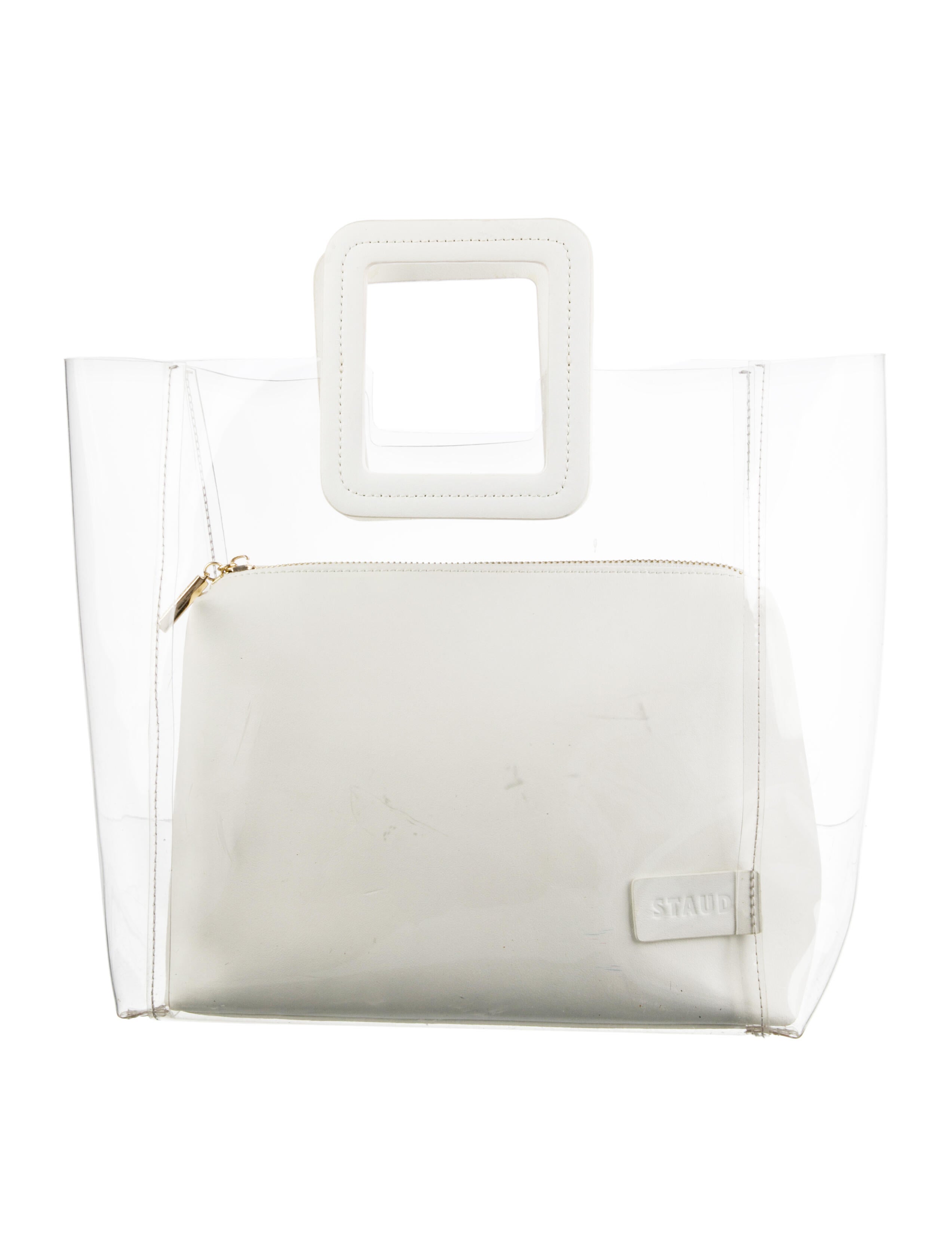 Staud PVC Leather-Trimmed Handle Bag - White Handle Bags, Handbags ...
