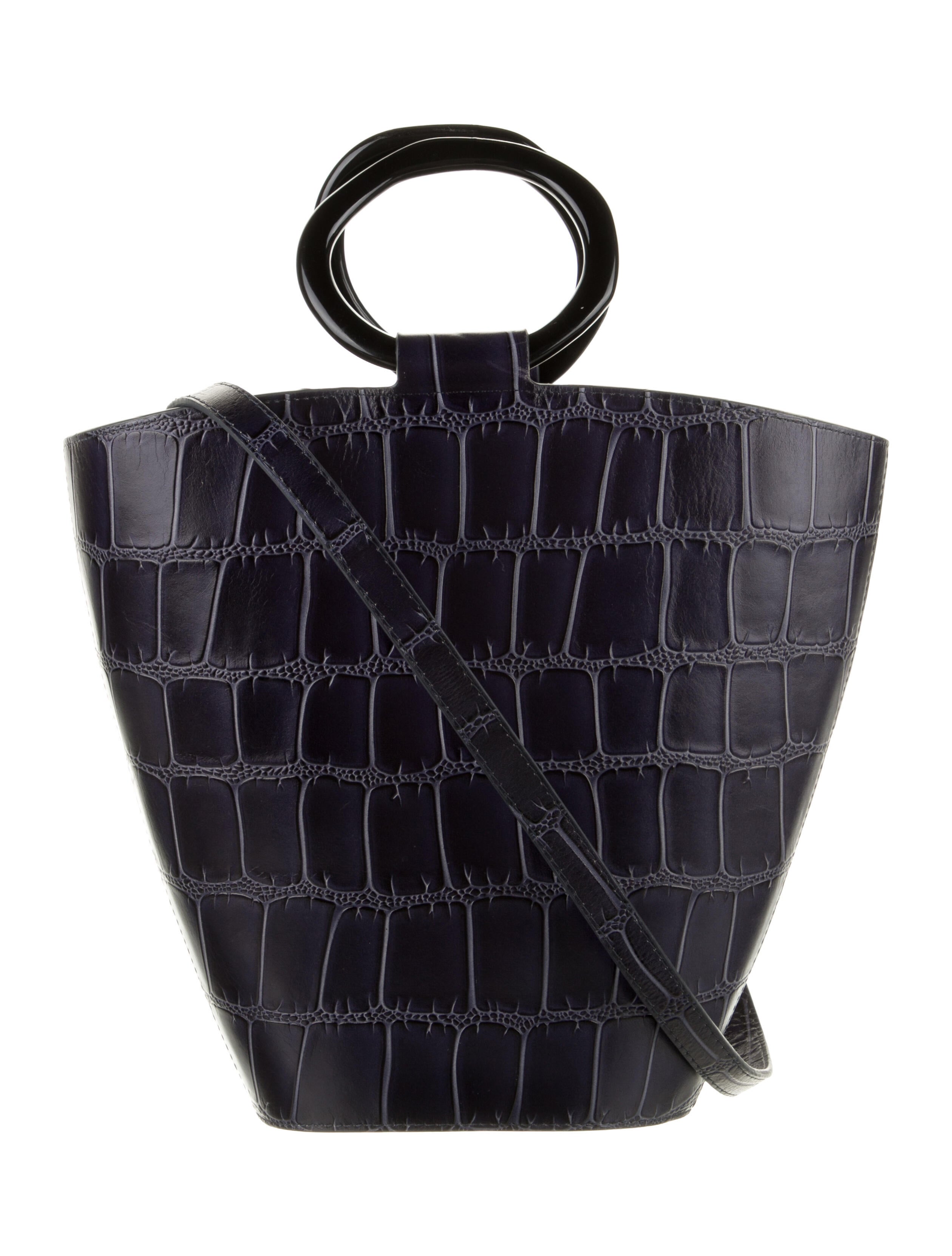 Staud Embossed Leather Bucket Bag - Blue Bucket Bags, Handbags ...