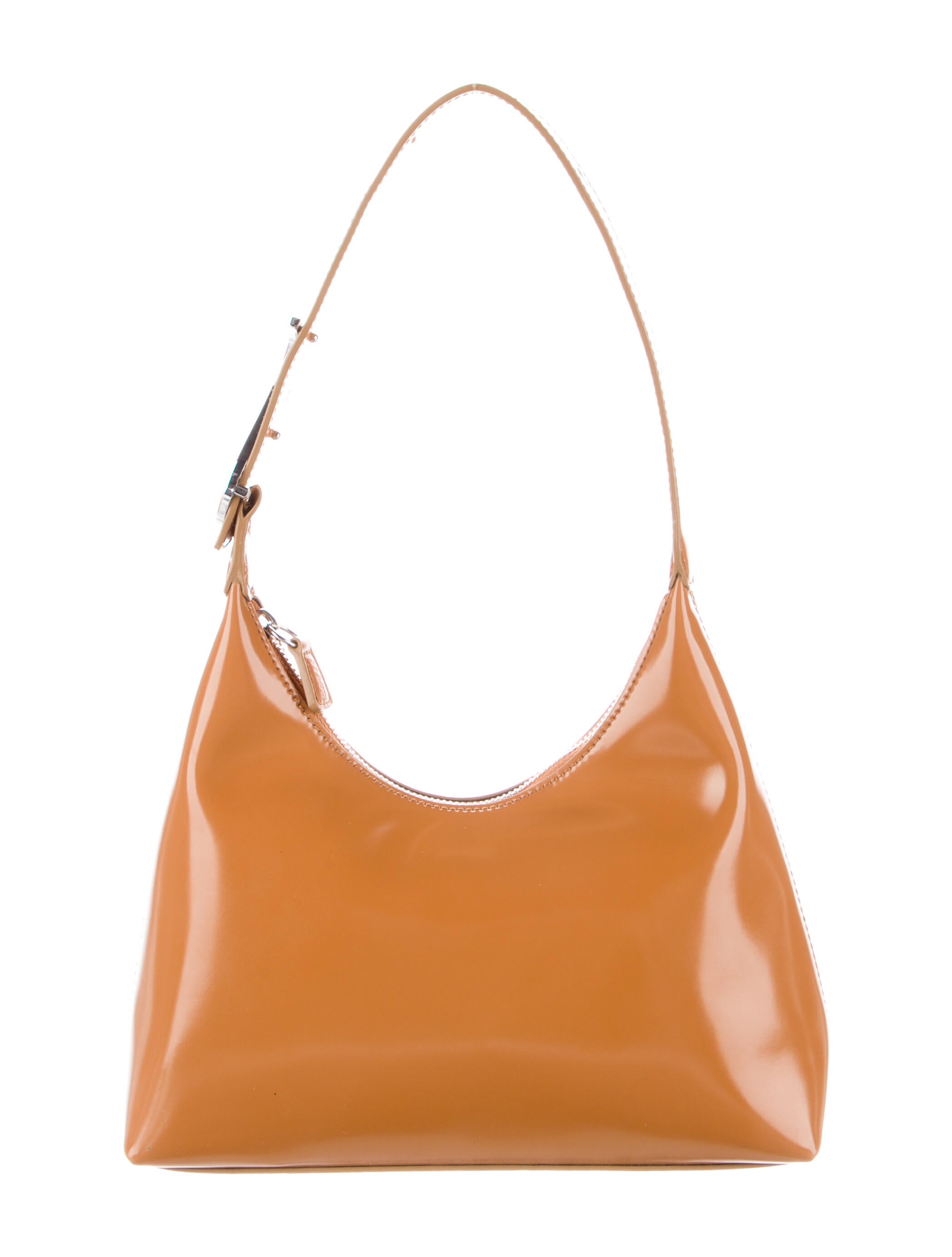 Staud Patent leather shoulder bag - Brown Shoulder Bags, Handbags ...
