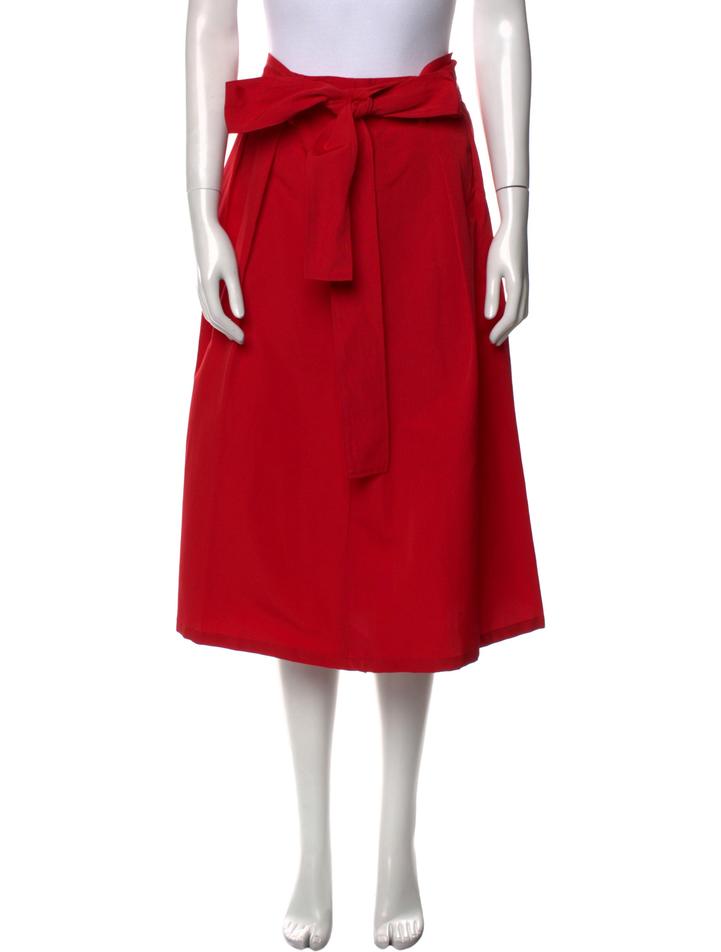 Staud Ruffle Embellishment Knee-Length Skirt - Red Skirts, Clothing ...
